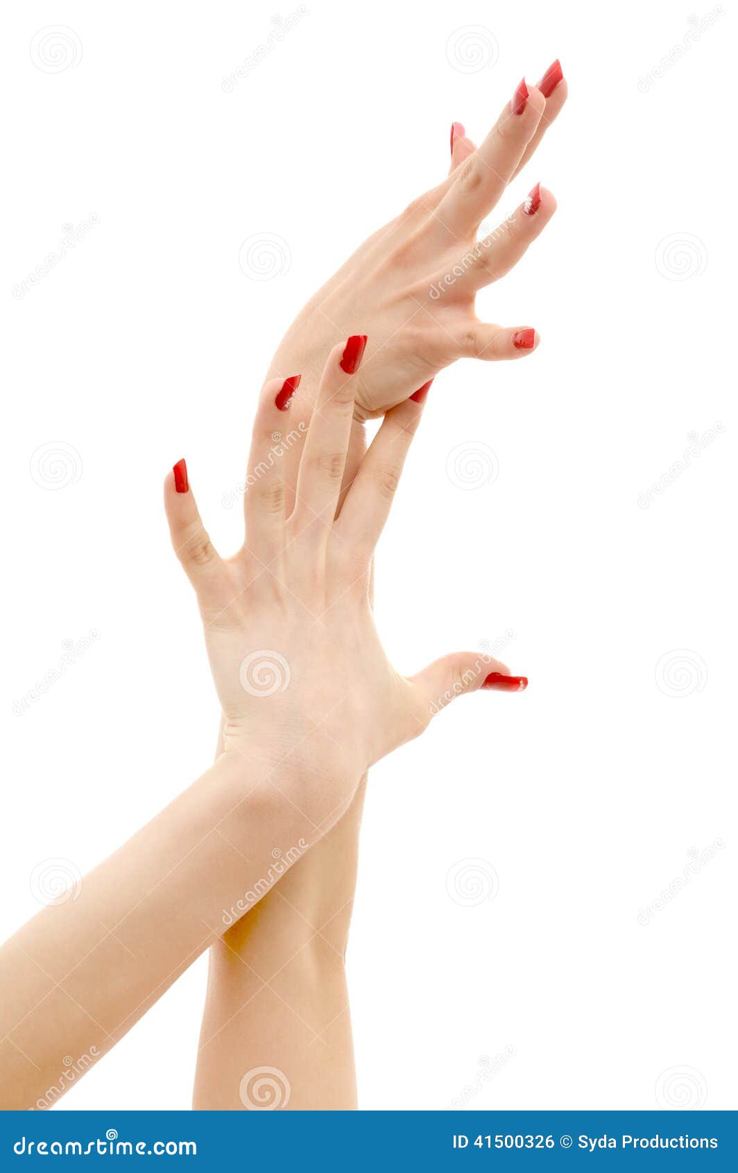 Two hands with red nails stock photo. Image of care, lifestyle - 41500326