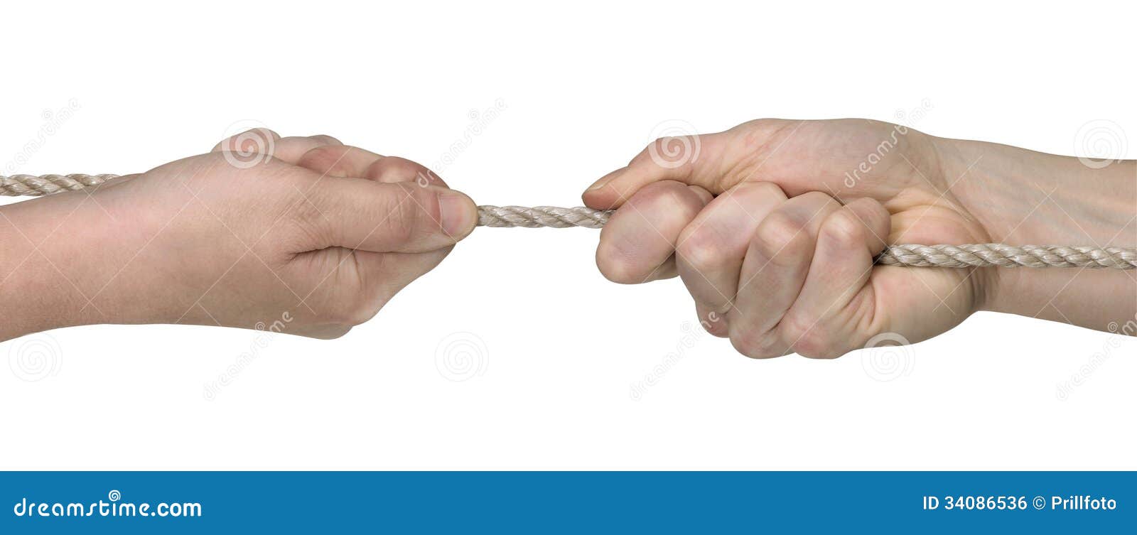 Two Hands while Rope Pulling Stock Photo - Image of hand, person: 34086536