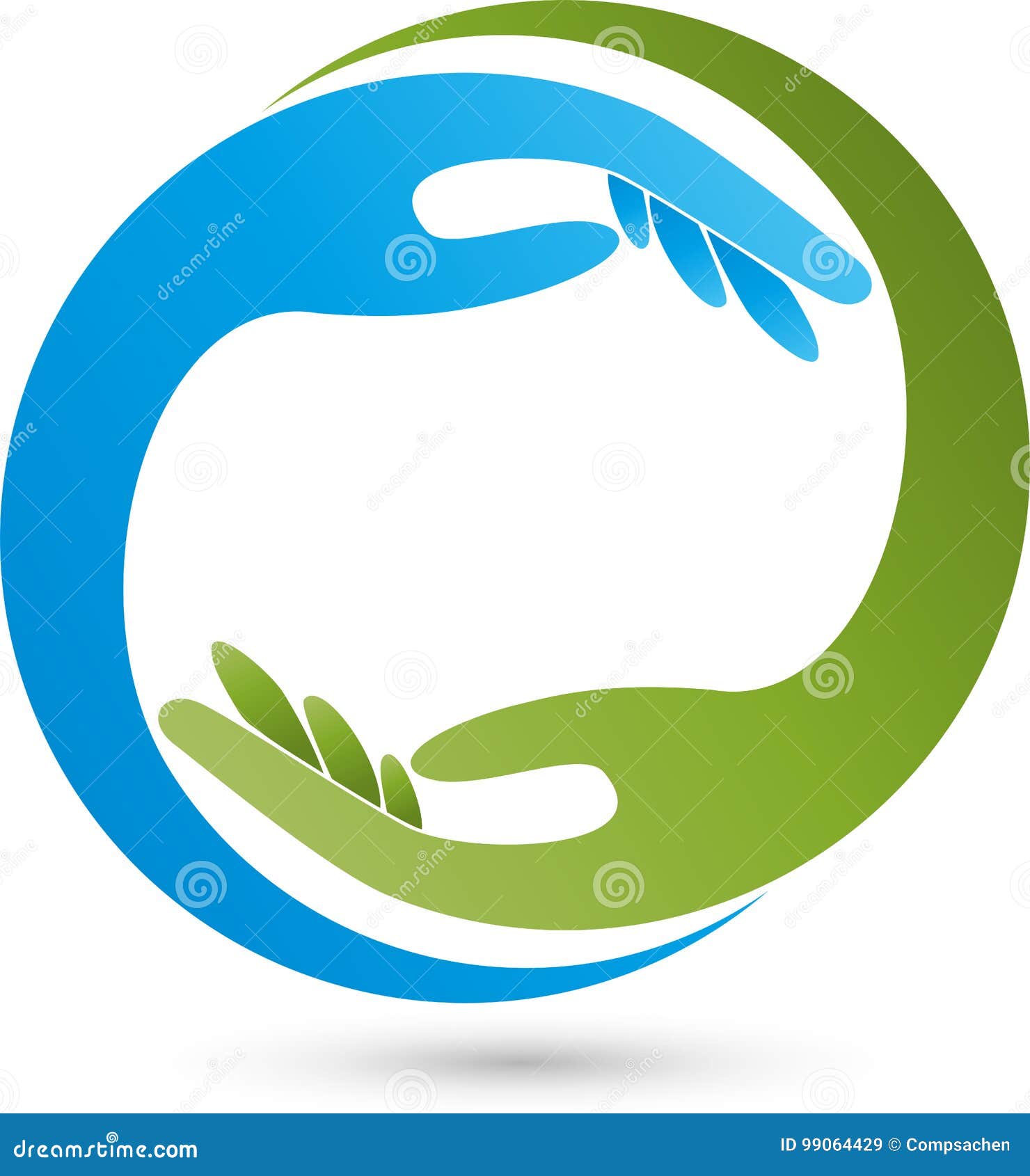 Two Hands Round Wellness And Massage Logo Stock Vector Illustration