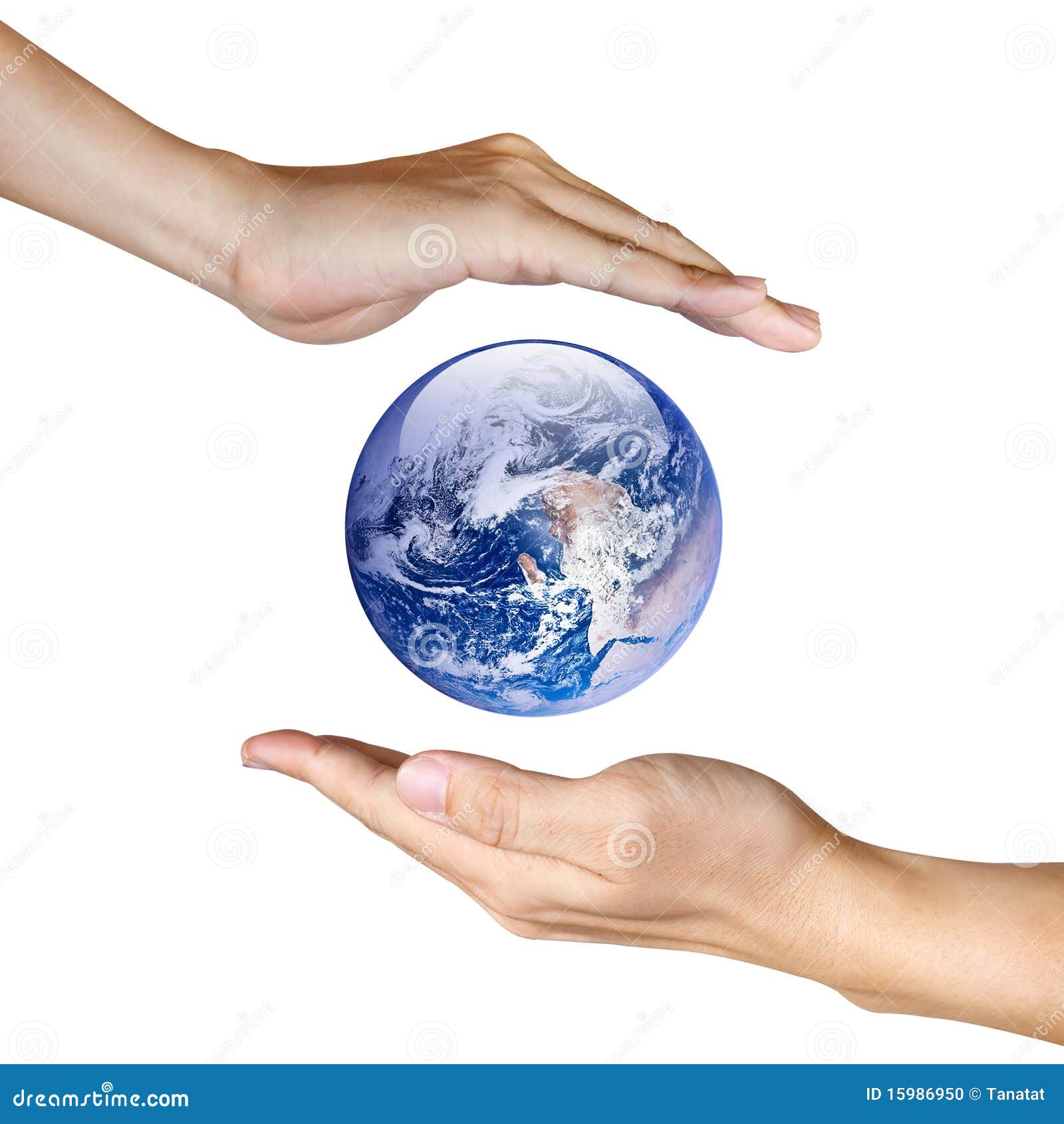 Two hands saving the earth stock photo. Image of nature - 15986950