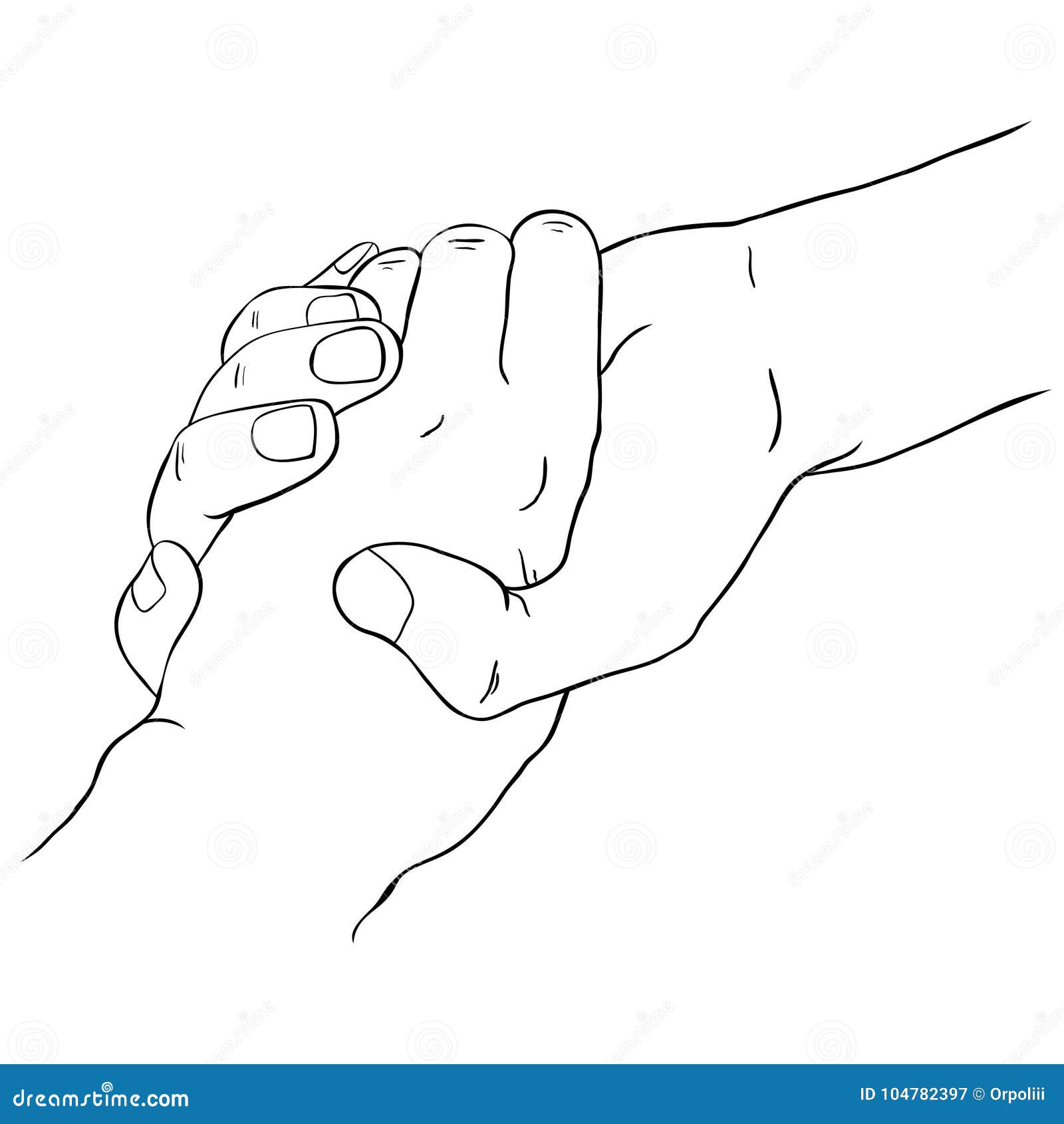 Two Hands Shake Each Other. Vector Illustration Stock Vector ...