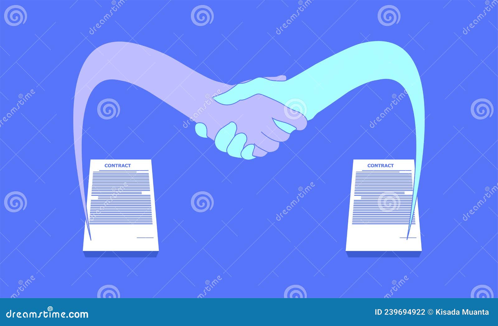 Two Hands Shaking for Approval To Make Business Contract. Vector ...