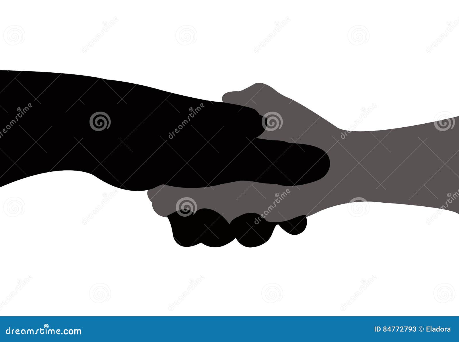 Hands Shaking, Black and Grey Color Silhouette Vector Stock Vector ...