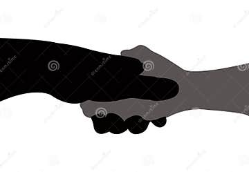 Hands Shaking, Black and Grey Color Silhouette Vector Stock Vector ...