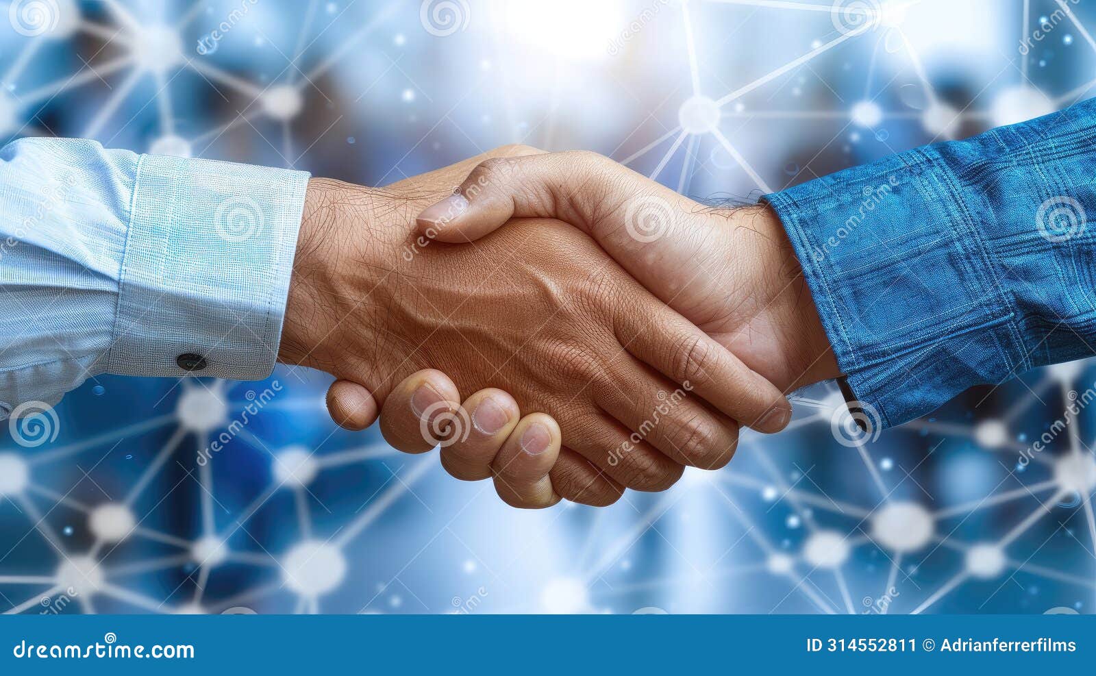 Two Hands Shaking in a Business Meeting Stock Illustration ...