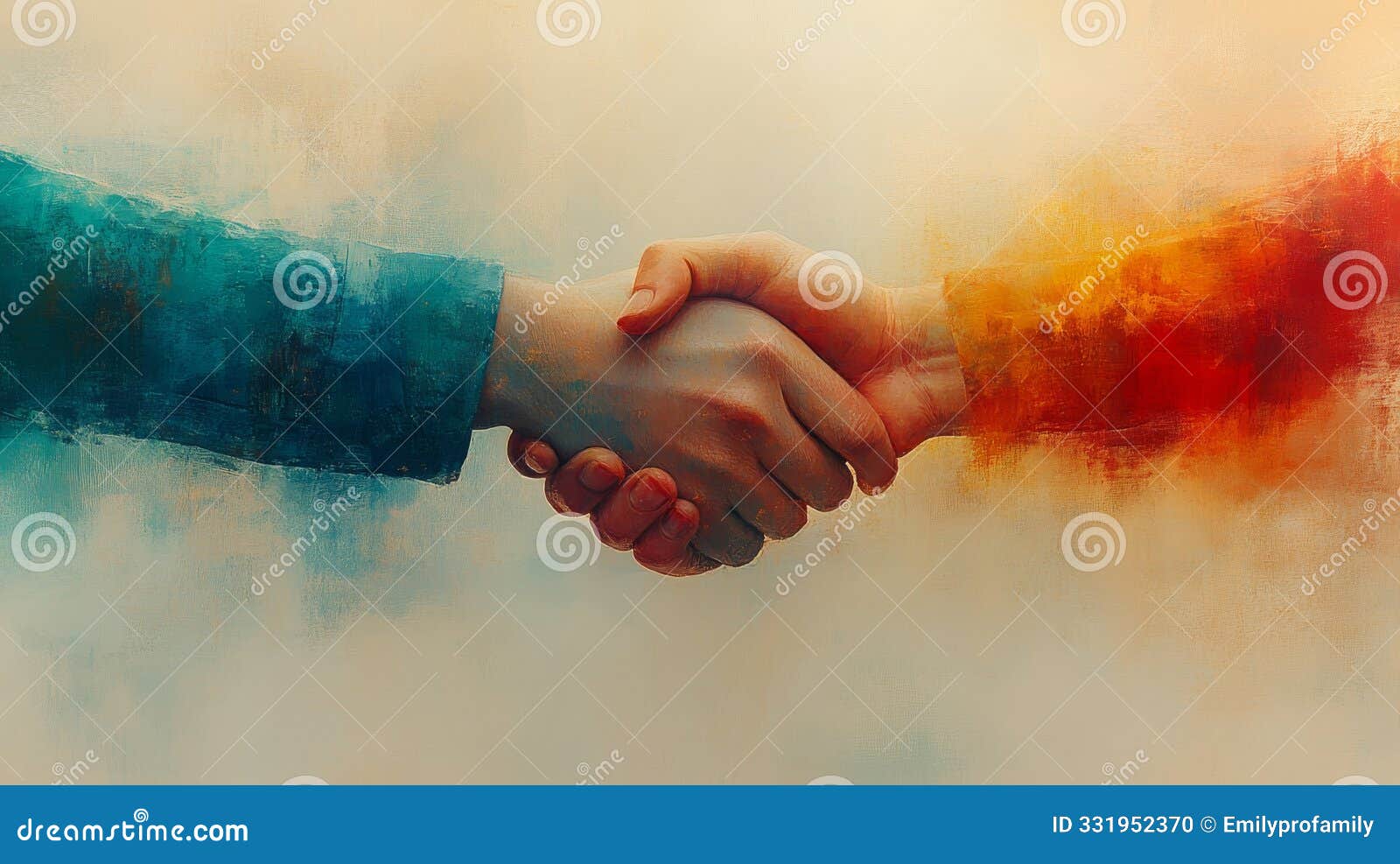 Two Hands Shaking in a Creative Illustration Symbolizing Partnership ...