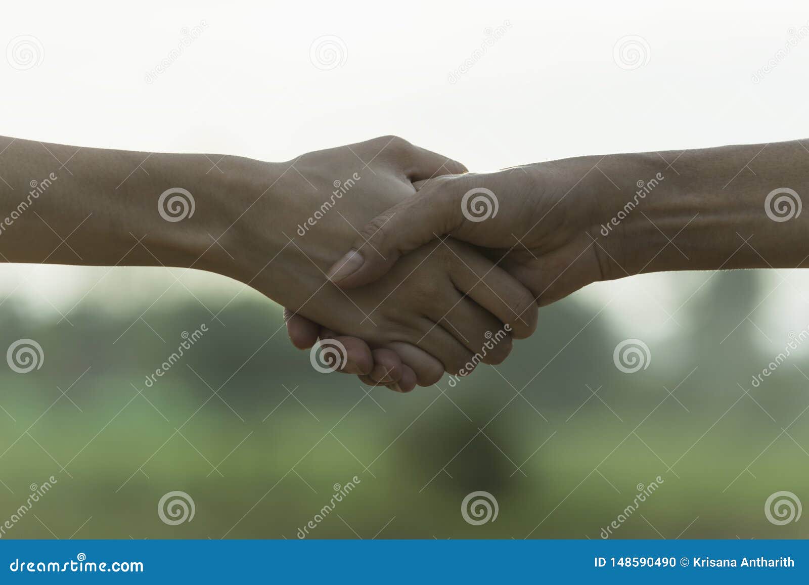 Two Hands Shaking Each Other. Teamwork and Helping Concept Stock Photo ...