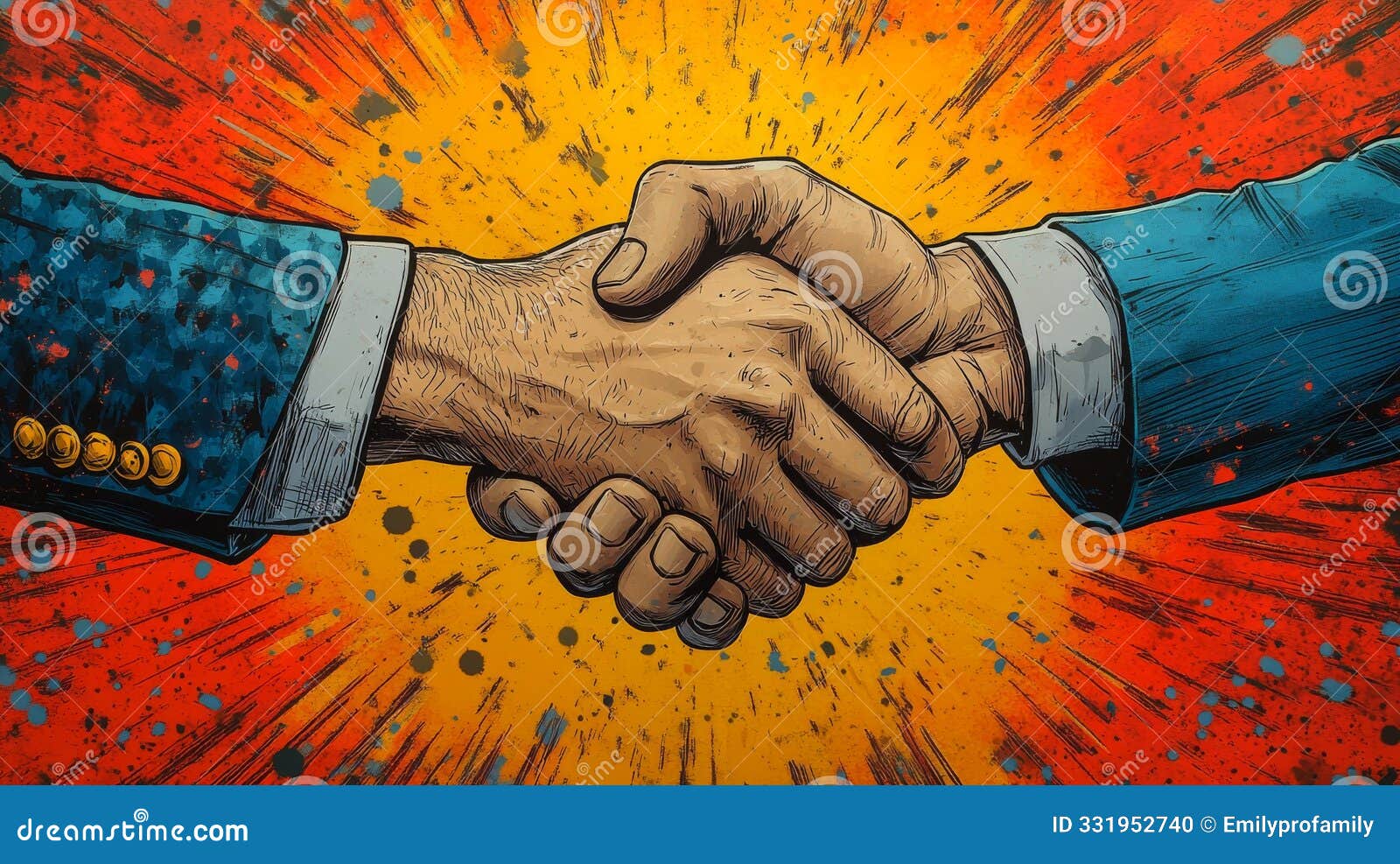 Two Hands Shaking with Vibrant Background, Symbolizing Agreement and ...