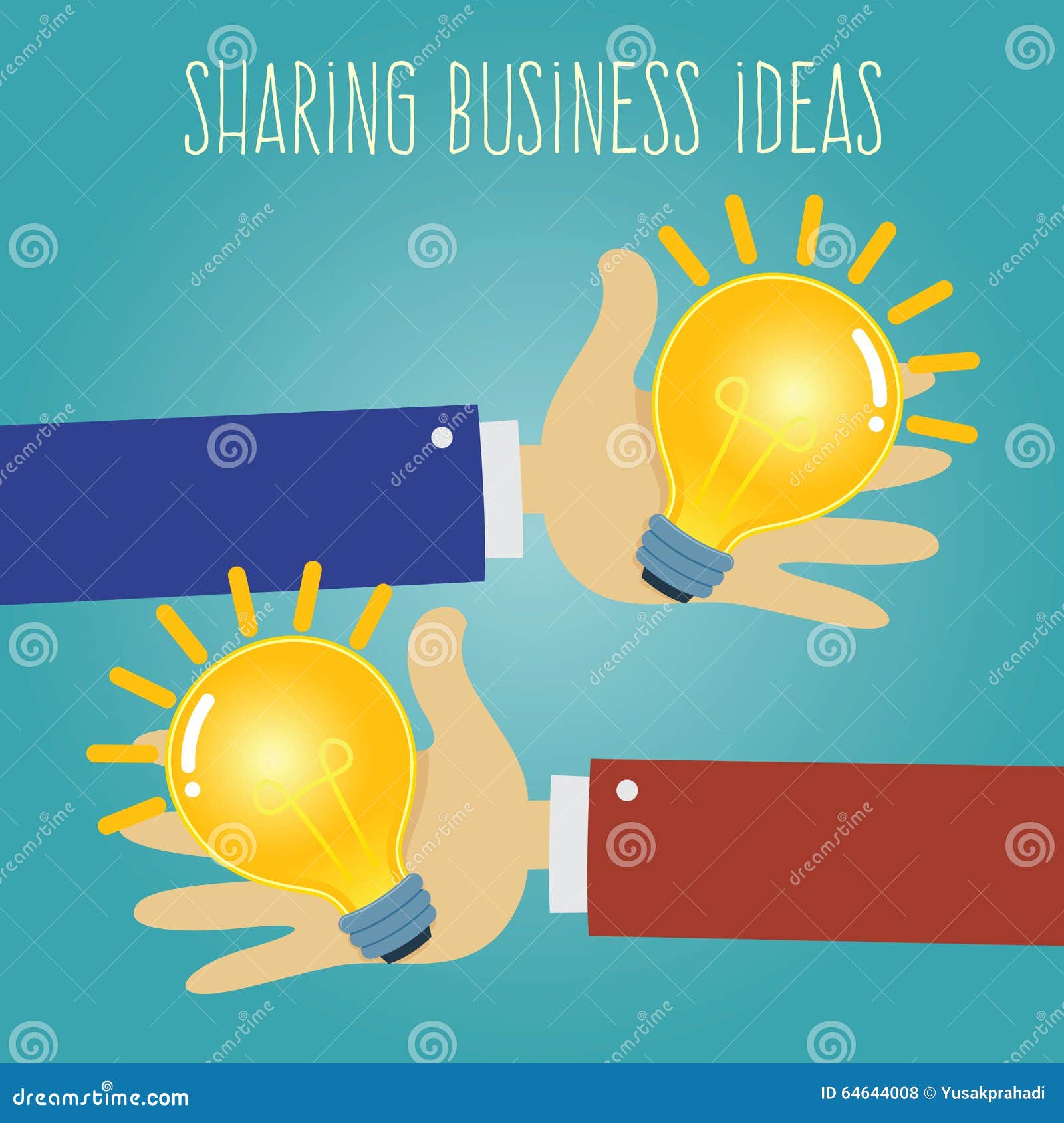 Two Hands Sharing Business Ideas Stock Vector - Illustration of bulb ...