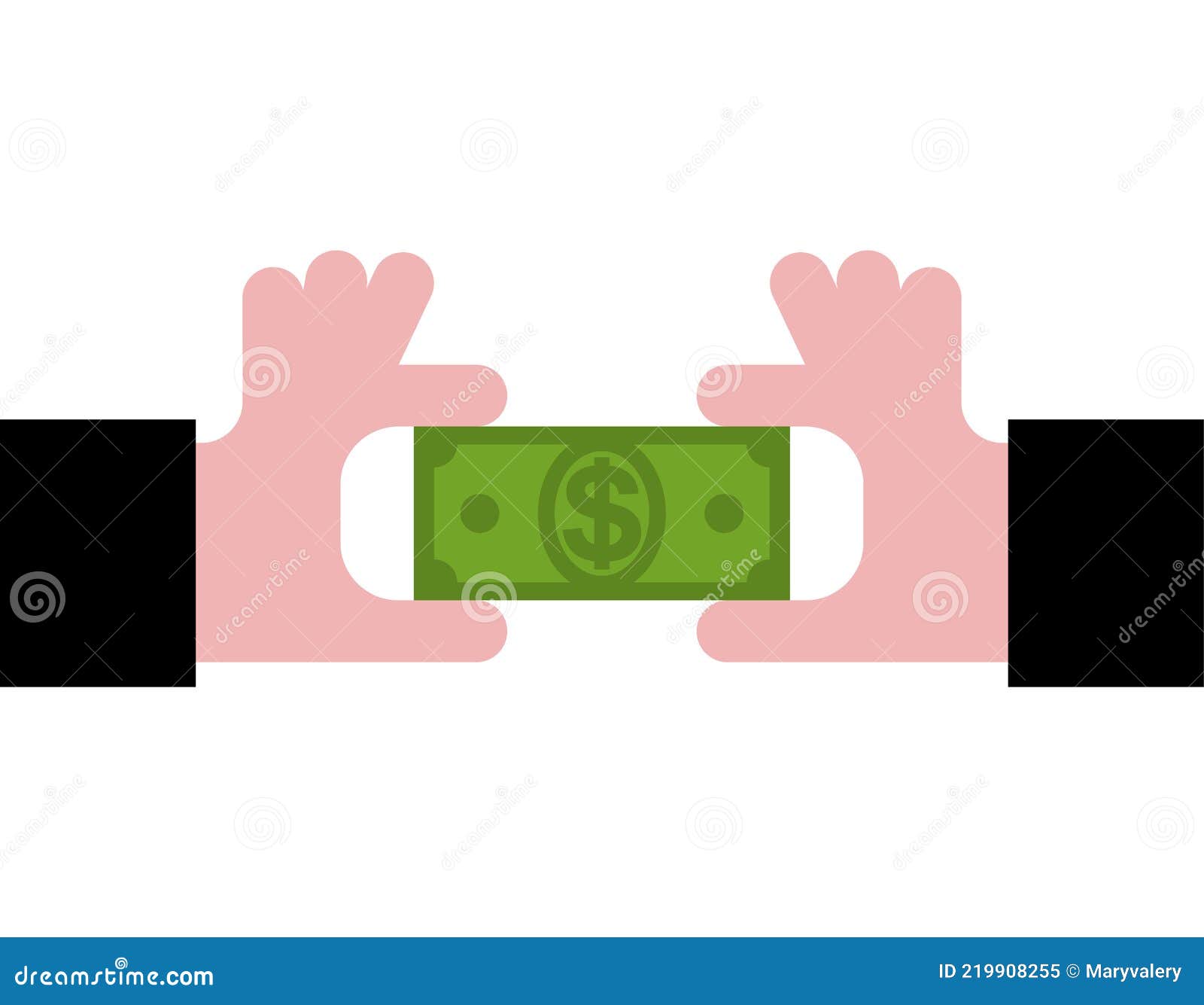 Two Hands are Sharing Money. Profit Sharing Stock Vector - Illustration ...