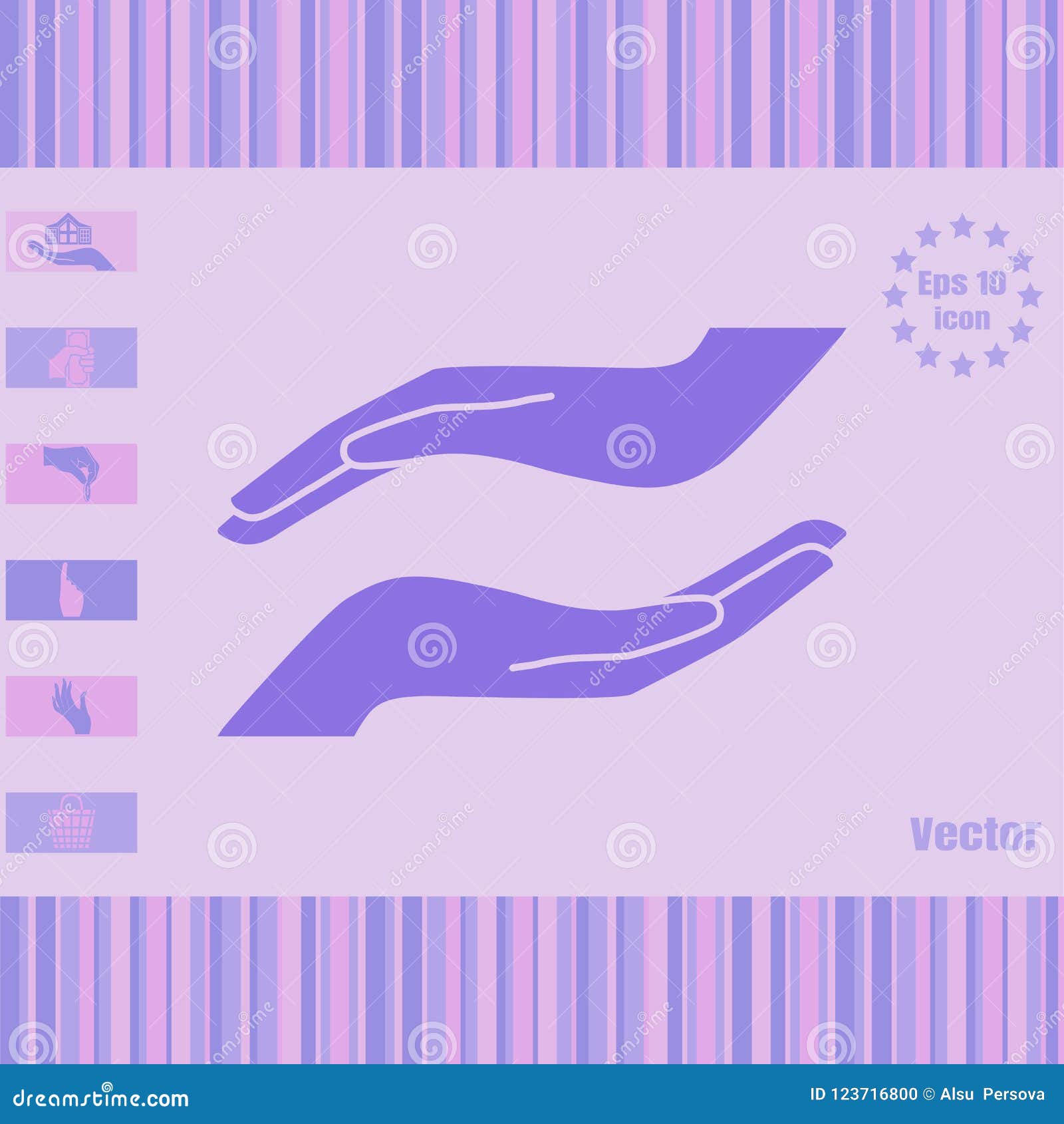 Two Hands Showing Care Vector Icon Stock Vector - Illustration of icon ...