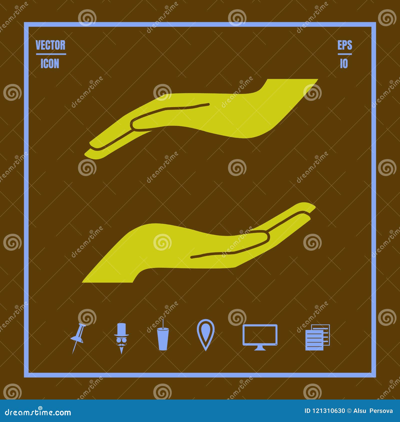 Two Hands Showing Care Vector Icon Stock Vector - Illustration of ...