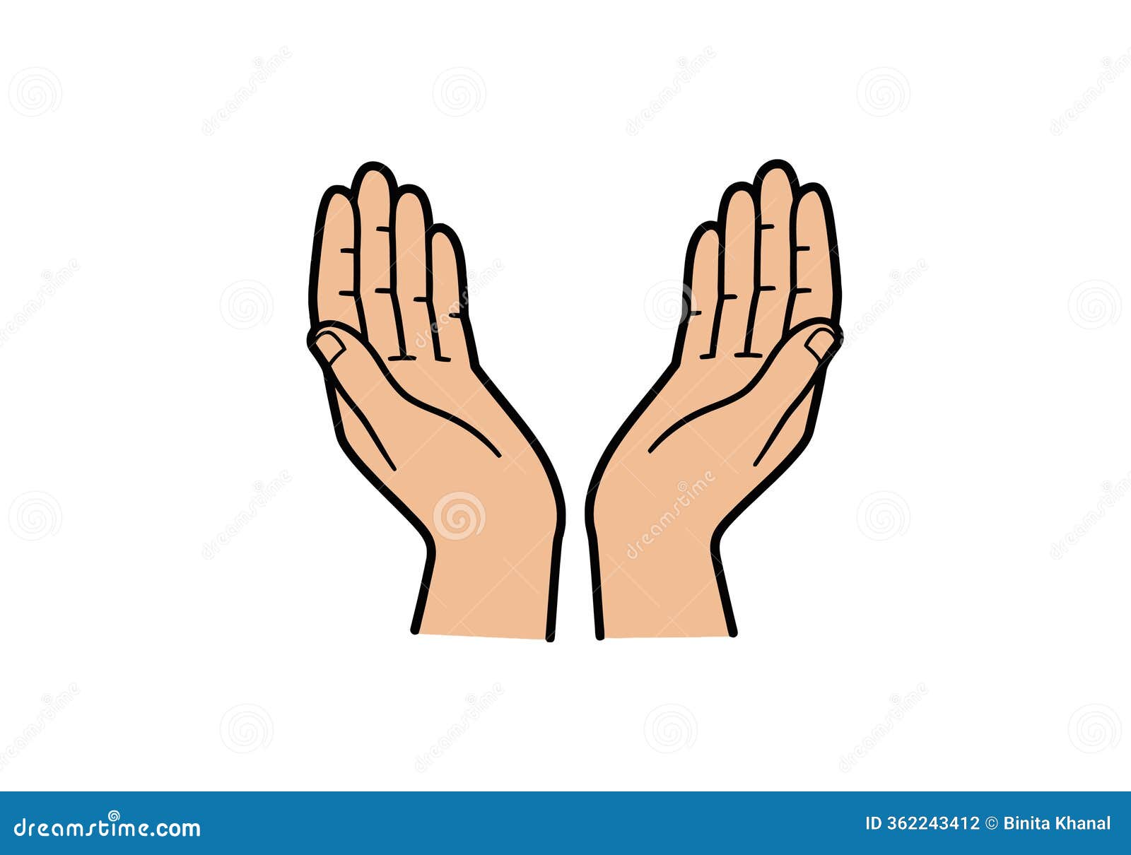 Dua hands clipart. stock illustration. Illustration of simple - 362243412