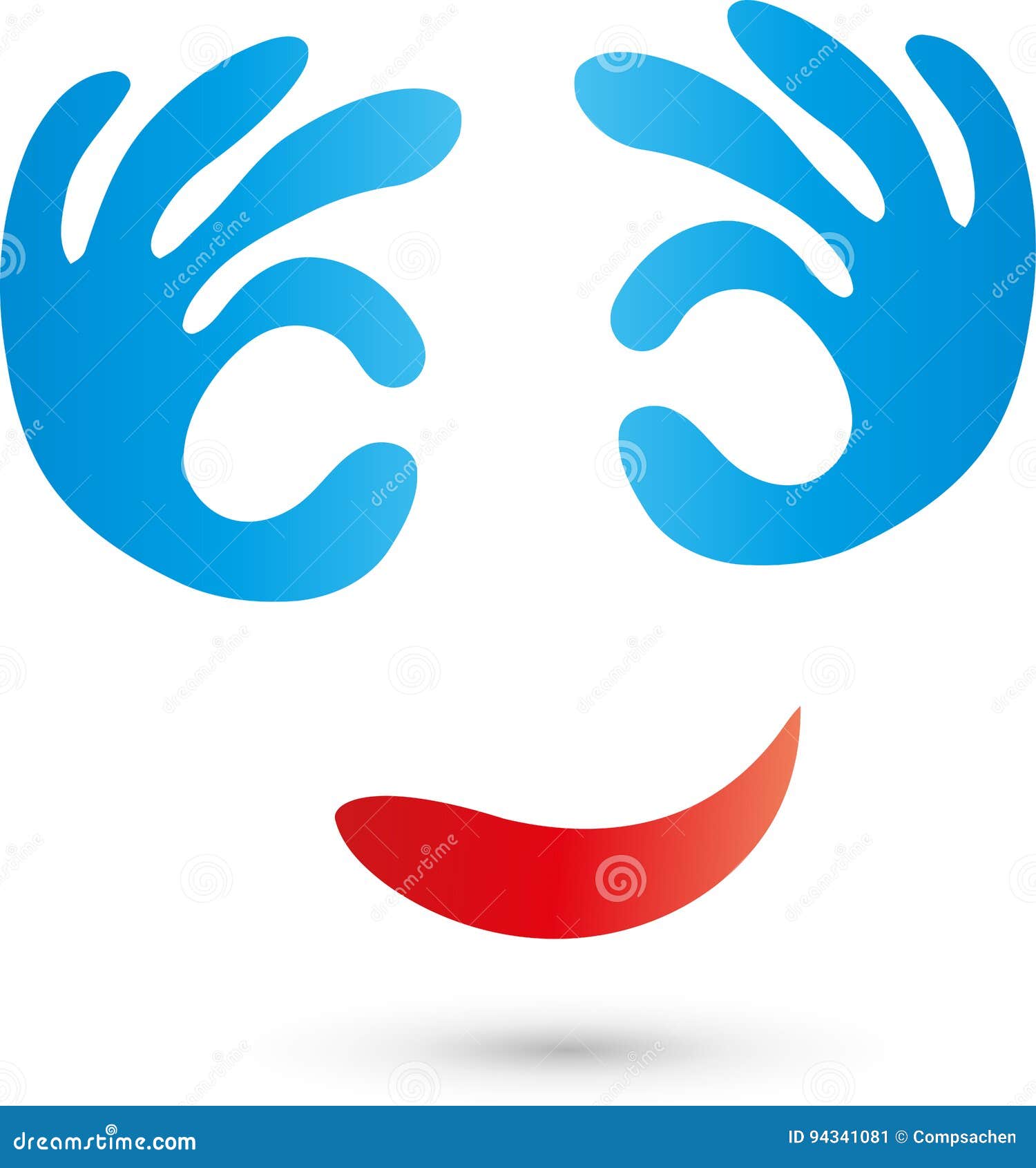 Two Hands and Smile, Face and Person Logo Stock Vector - Illustration ...