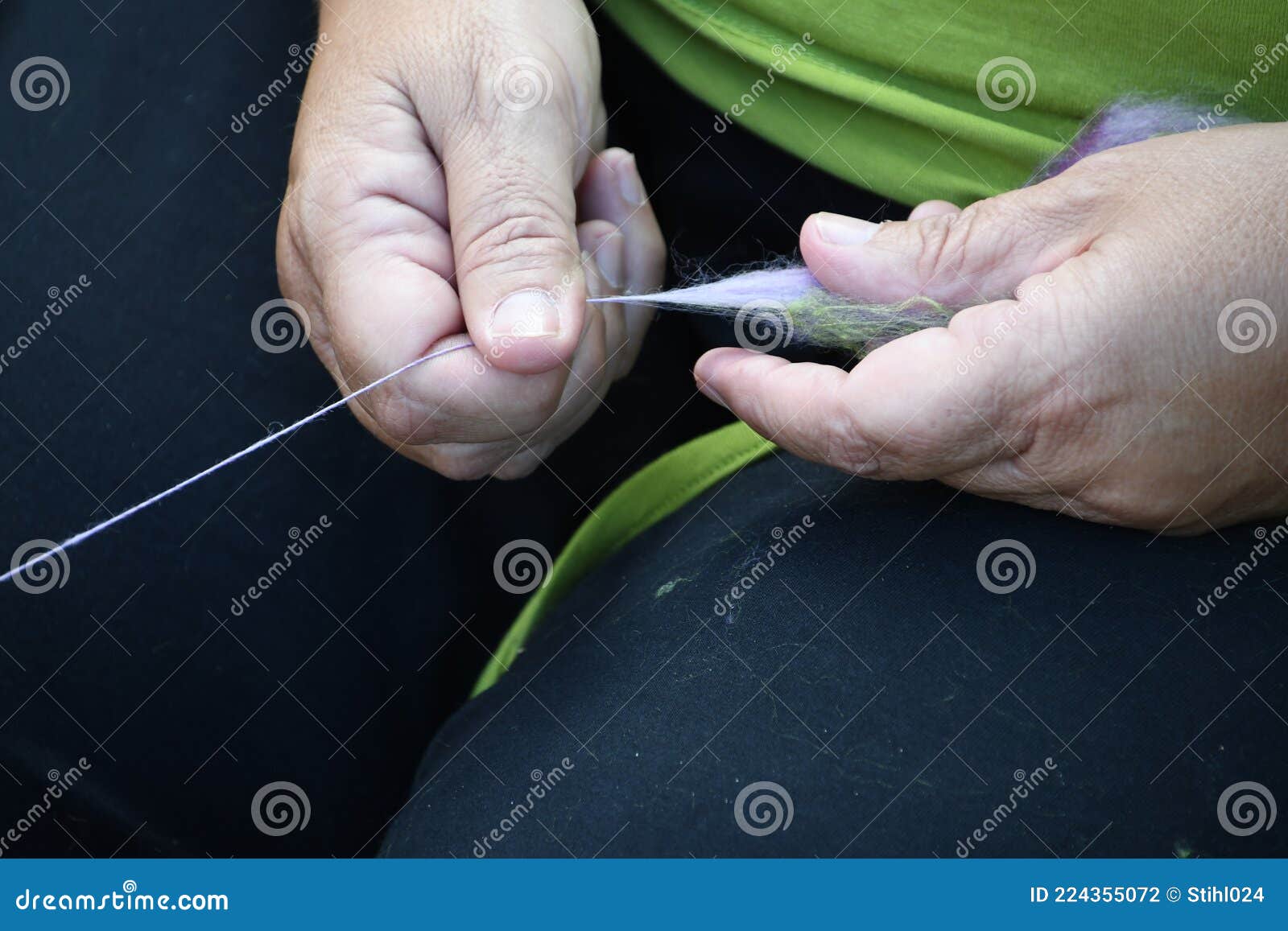 Two Hands Spin Woollen Thread Stock Photo - Image of handmade, manual ...