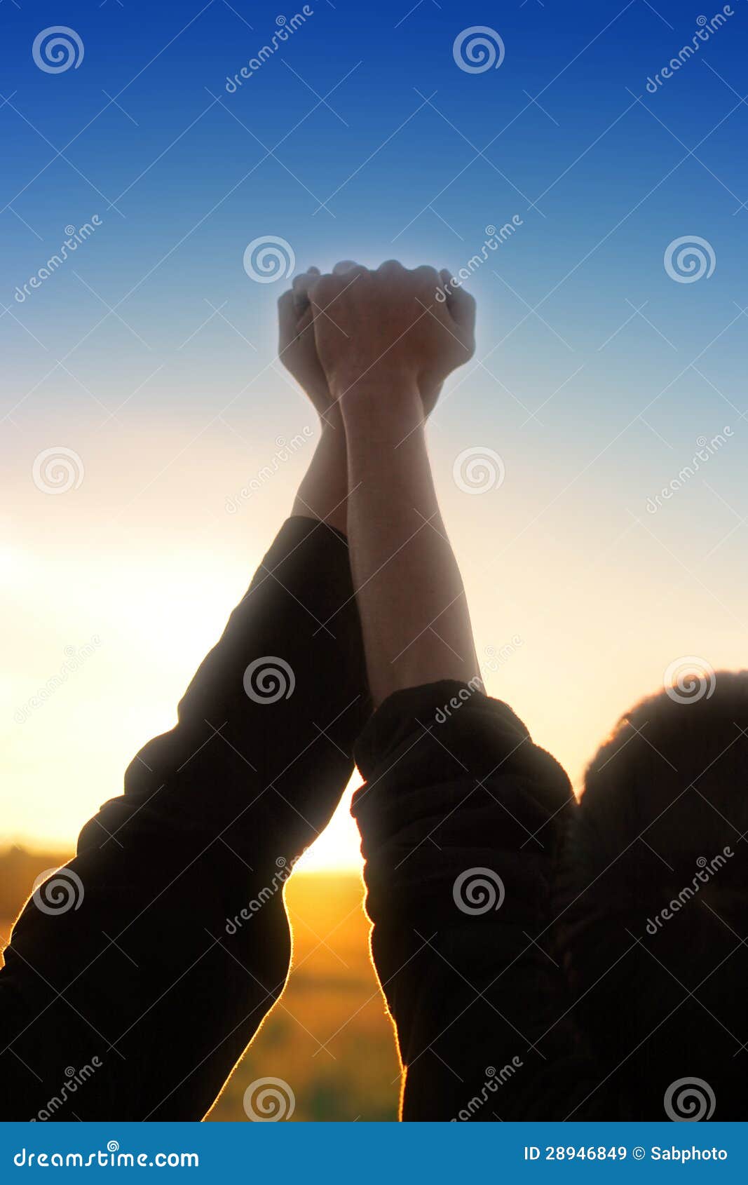 Two Hands on Sunset Background Stock Image - Image of silhouette, pair ...