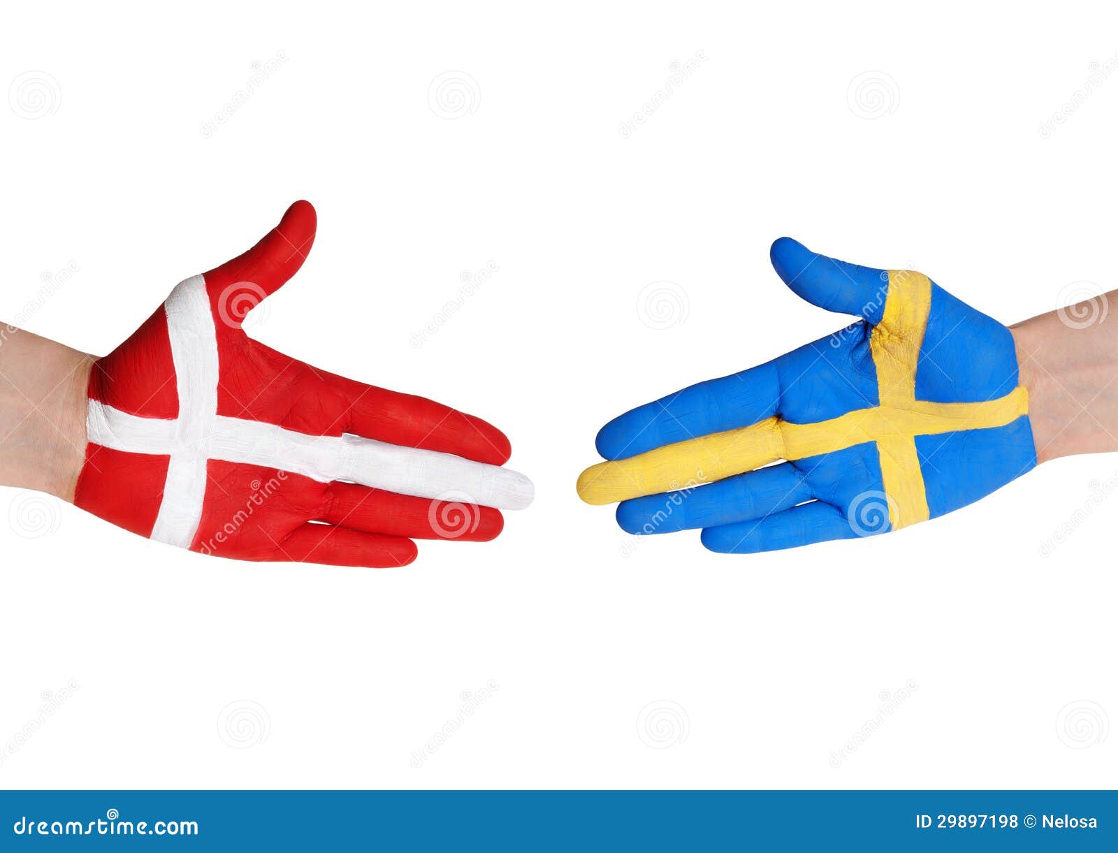 Denmark and sweden stock photo. Image of hands, ensign - 29897198