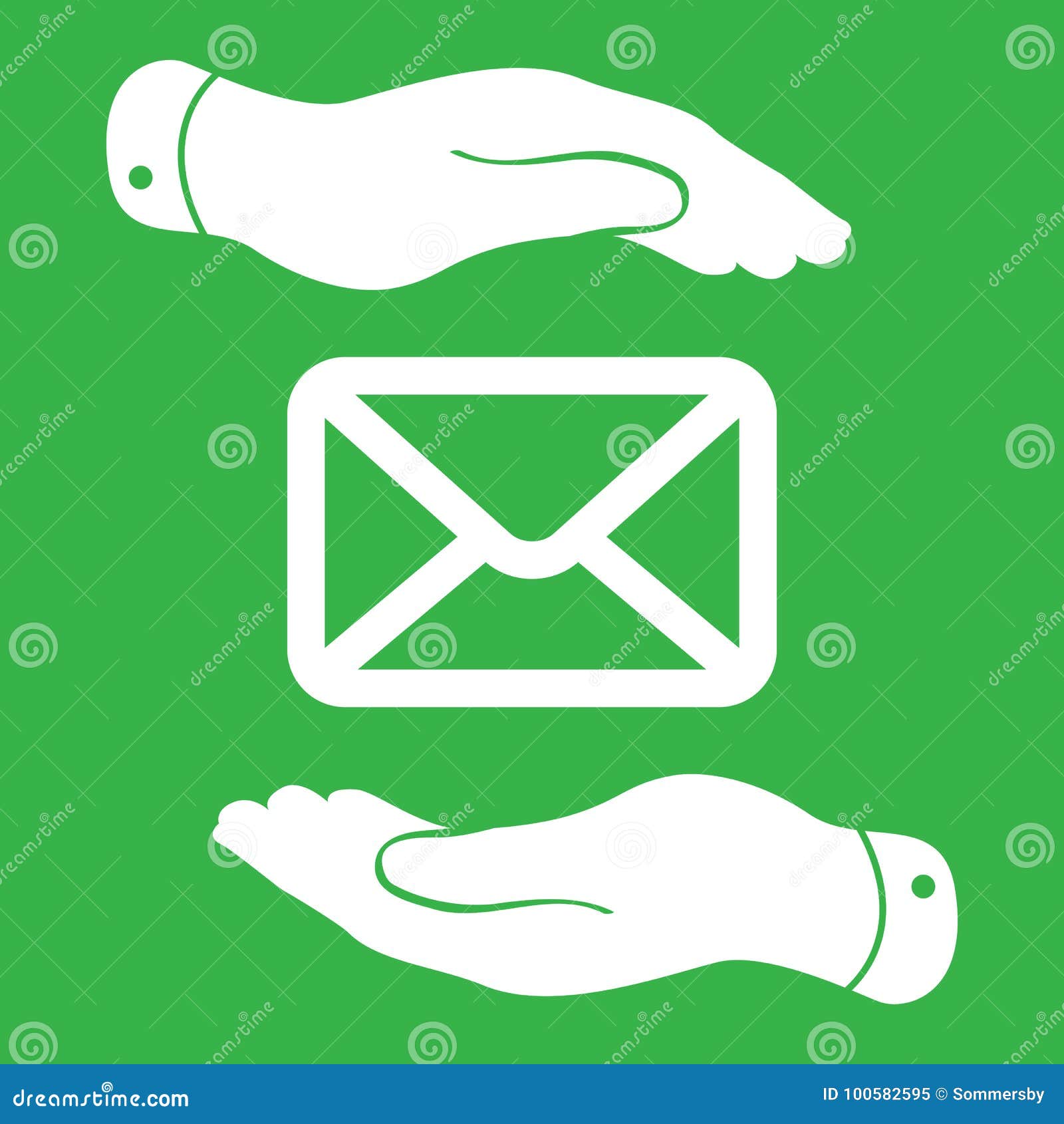 Hands Take Care of Message Icon Stock Vector - Illustration of idea ...