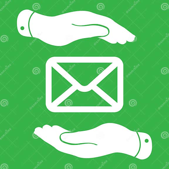 Hands Take Care of Message Icon Stock Vector - Illustration of idea ...