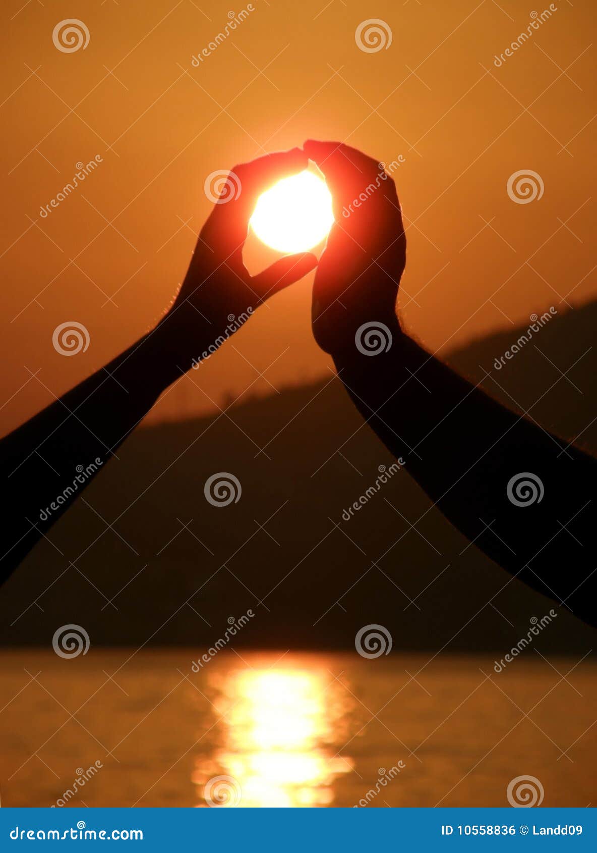 Two hands take a sun stock photo. Image of dusk, abstract - 10558836