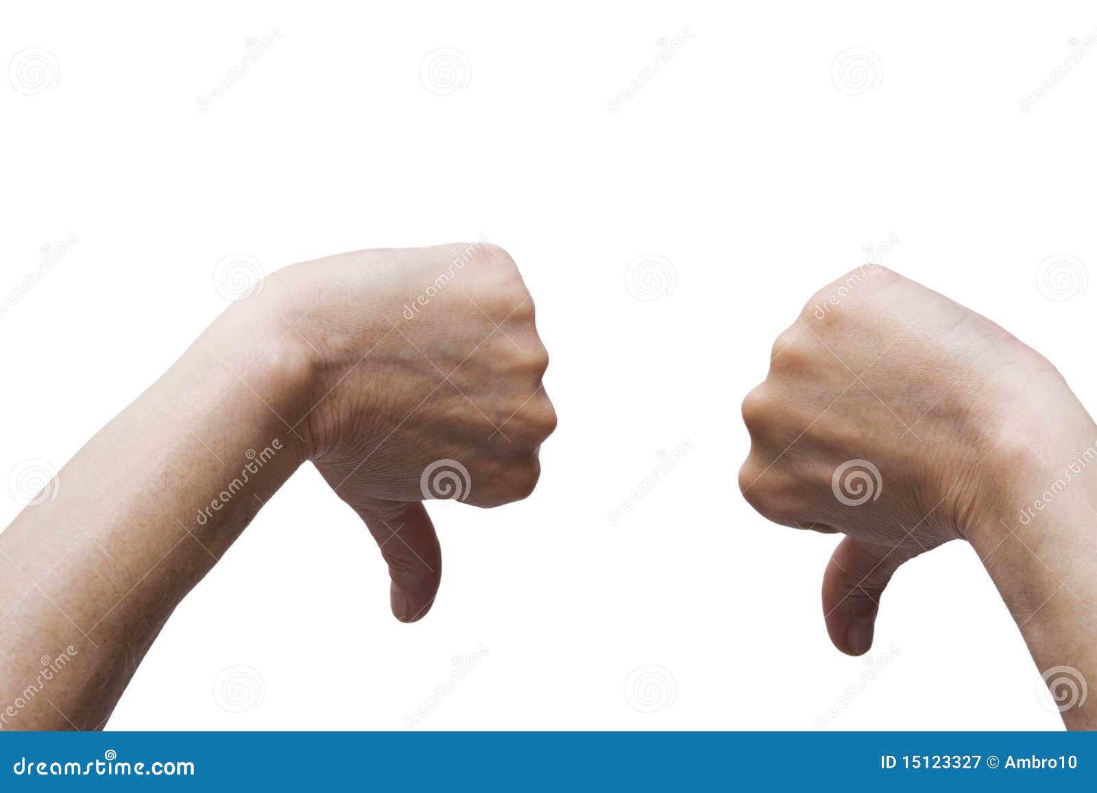 Two hands with thumb down stock image. Image of double - 15123327