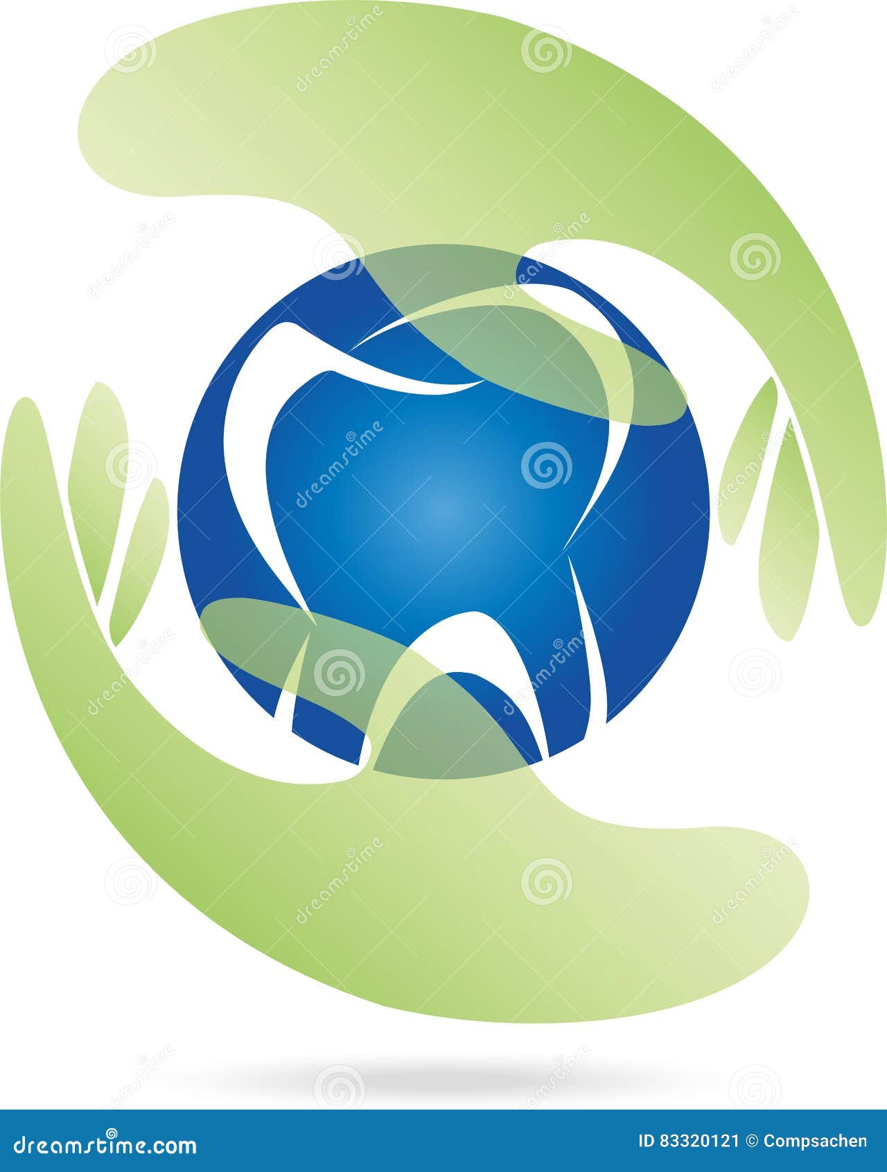 Two Hands, Tooth, Dentist, Logo Cartoon Vector | CartoonDealer.com ...