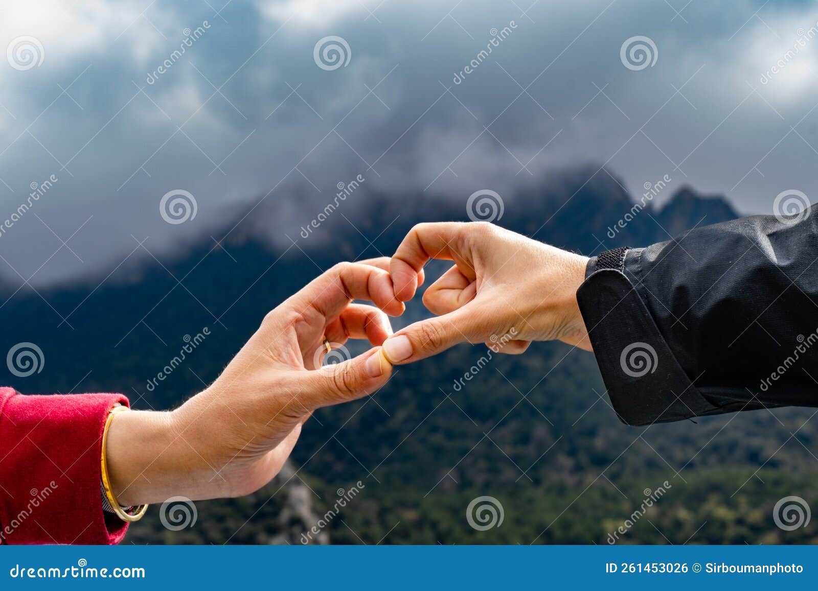 Two Hands Touching Each Other Making the Shape of the Heart Stock Photo ...