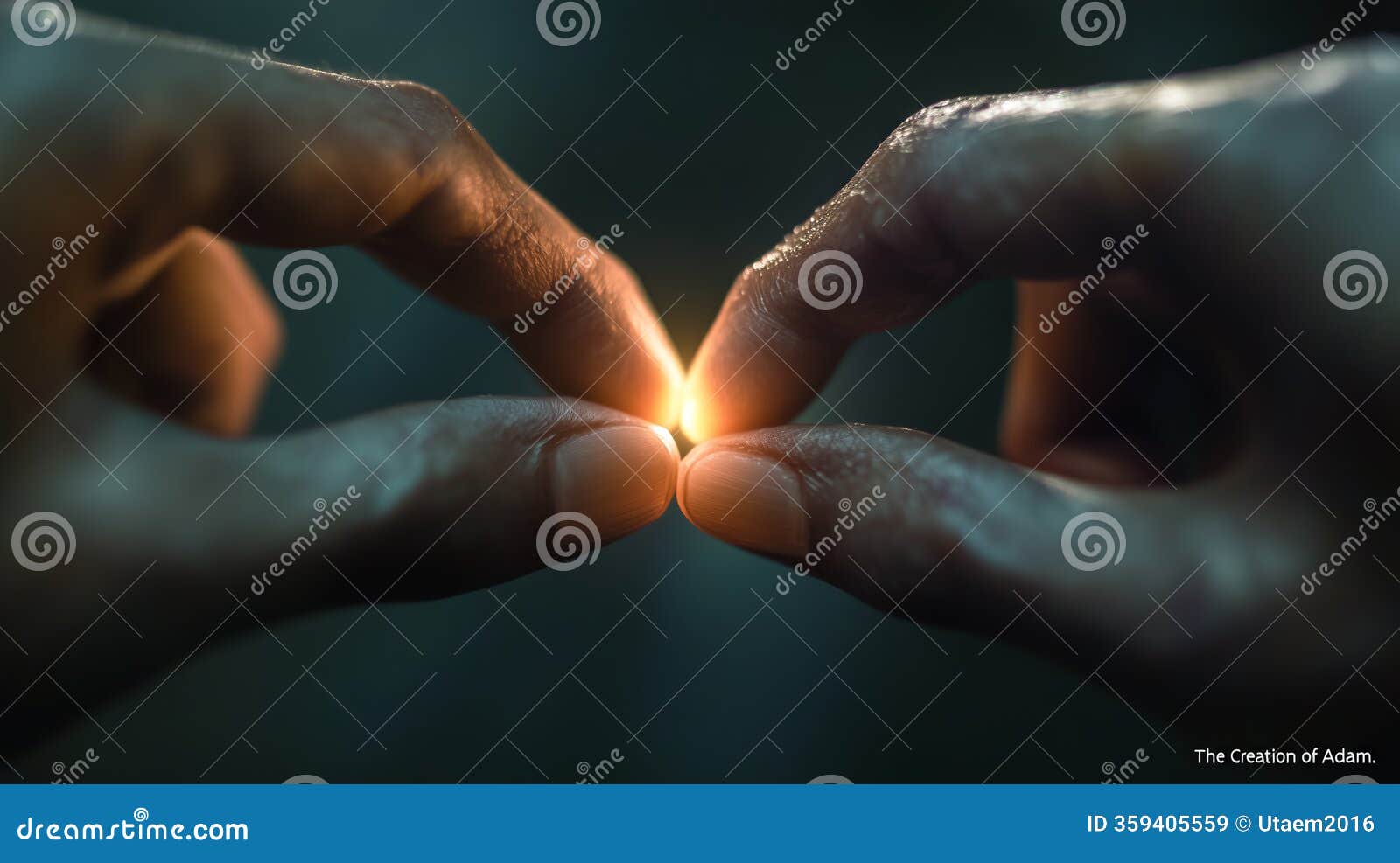 Two Hands Touching Fingers Generating Light and Energy Stock Image ...