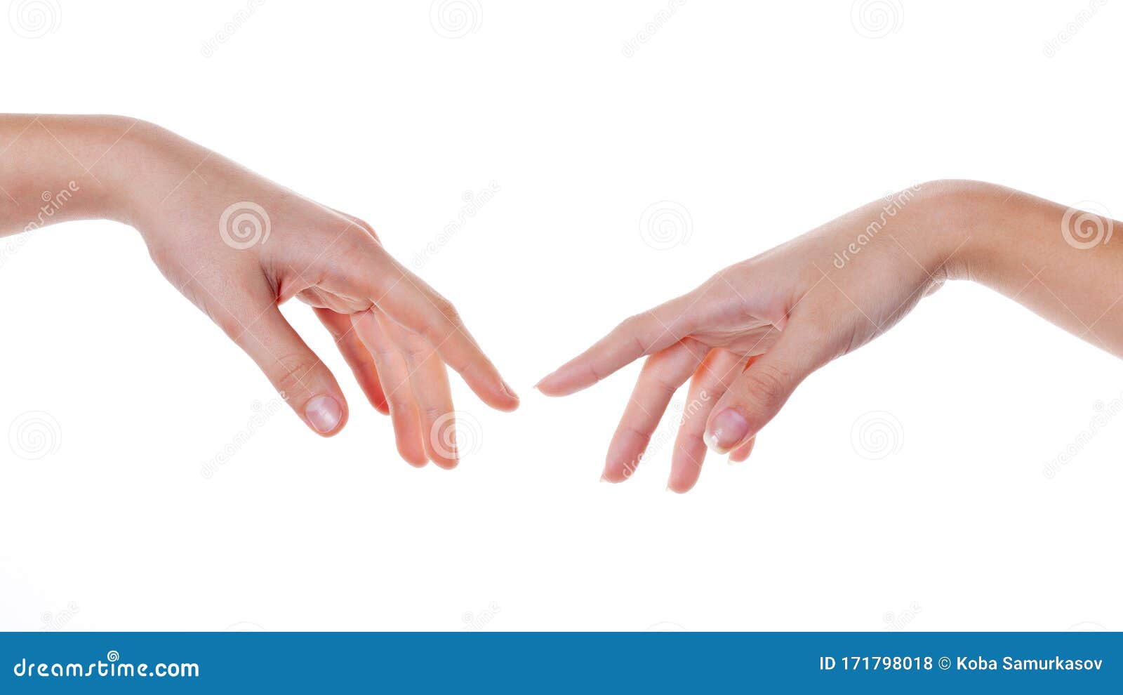 Two Hands Touching Isolated on White Background Stock Photo - Image of ...