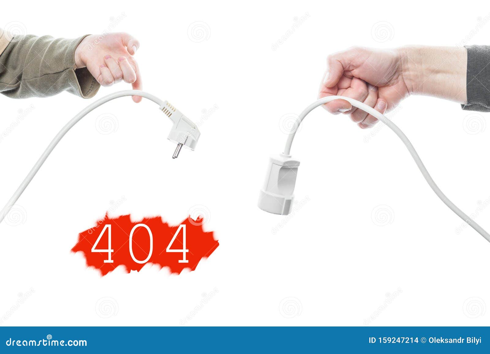 Two Hands Transmitting Wires To Each Other, Concept Network 404 Stock ...