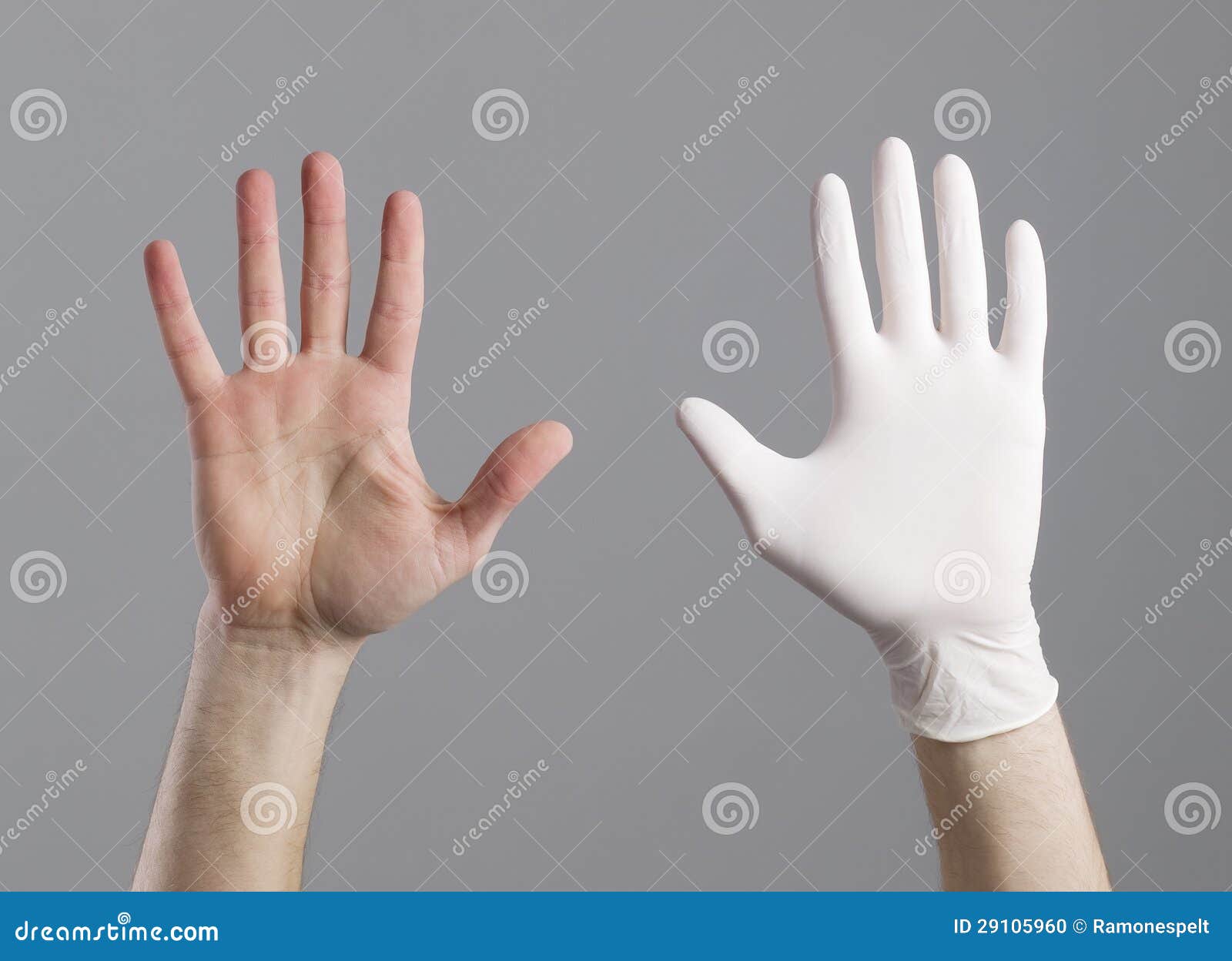 Two hands up stock photo. Image of surgical, glove, symbol - 29105960