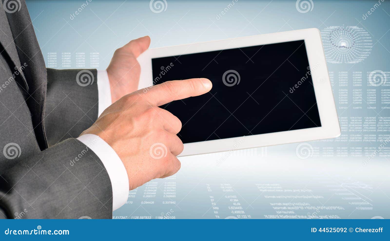 Two hands using tablet pc stock photo. Image of touchscreen - 44525092