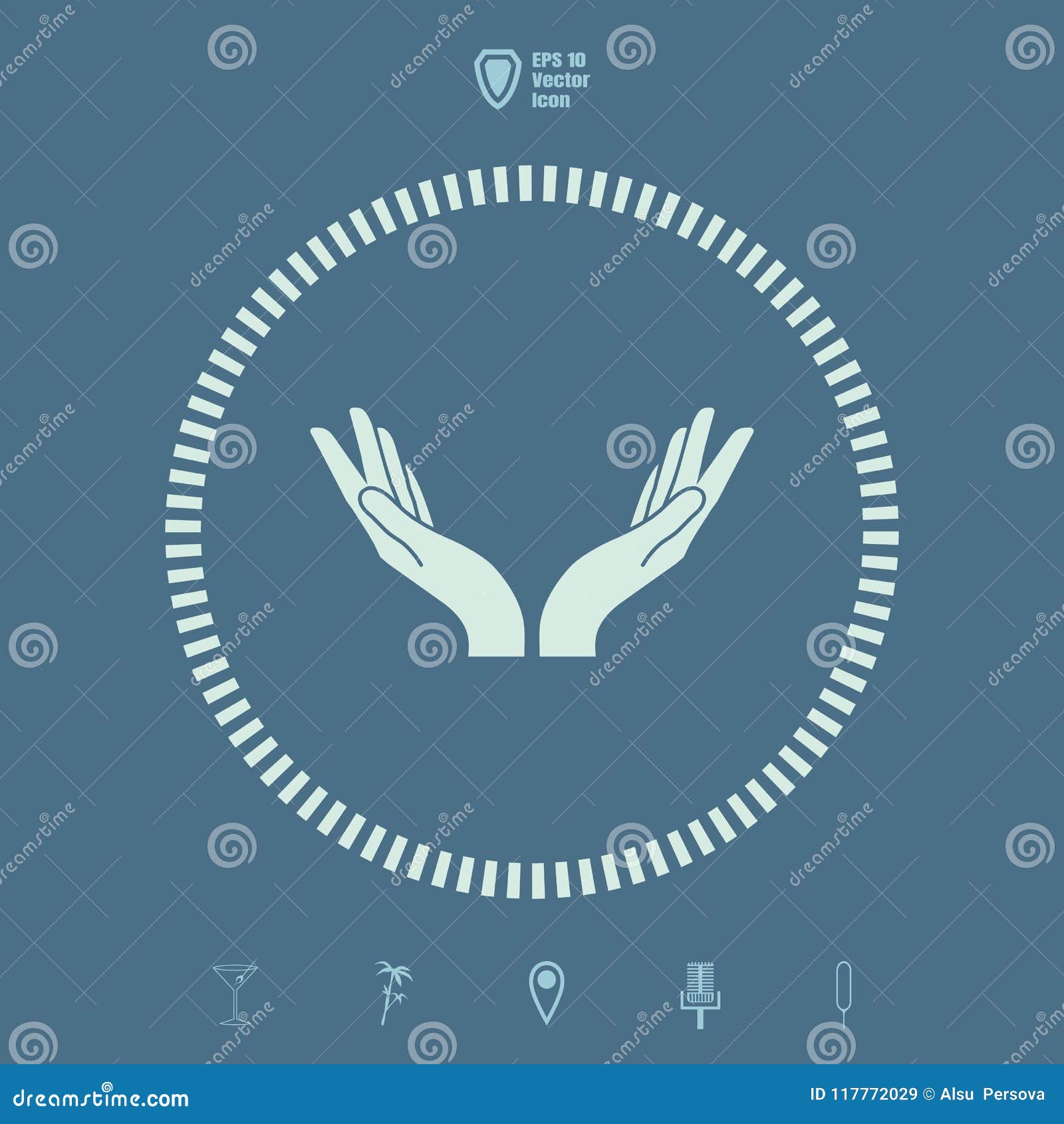 Two hands vector icon stock vector. Illustration of person - 117772029