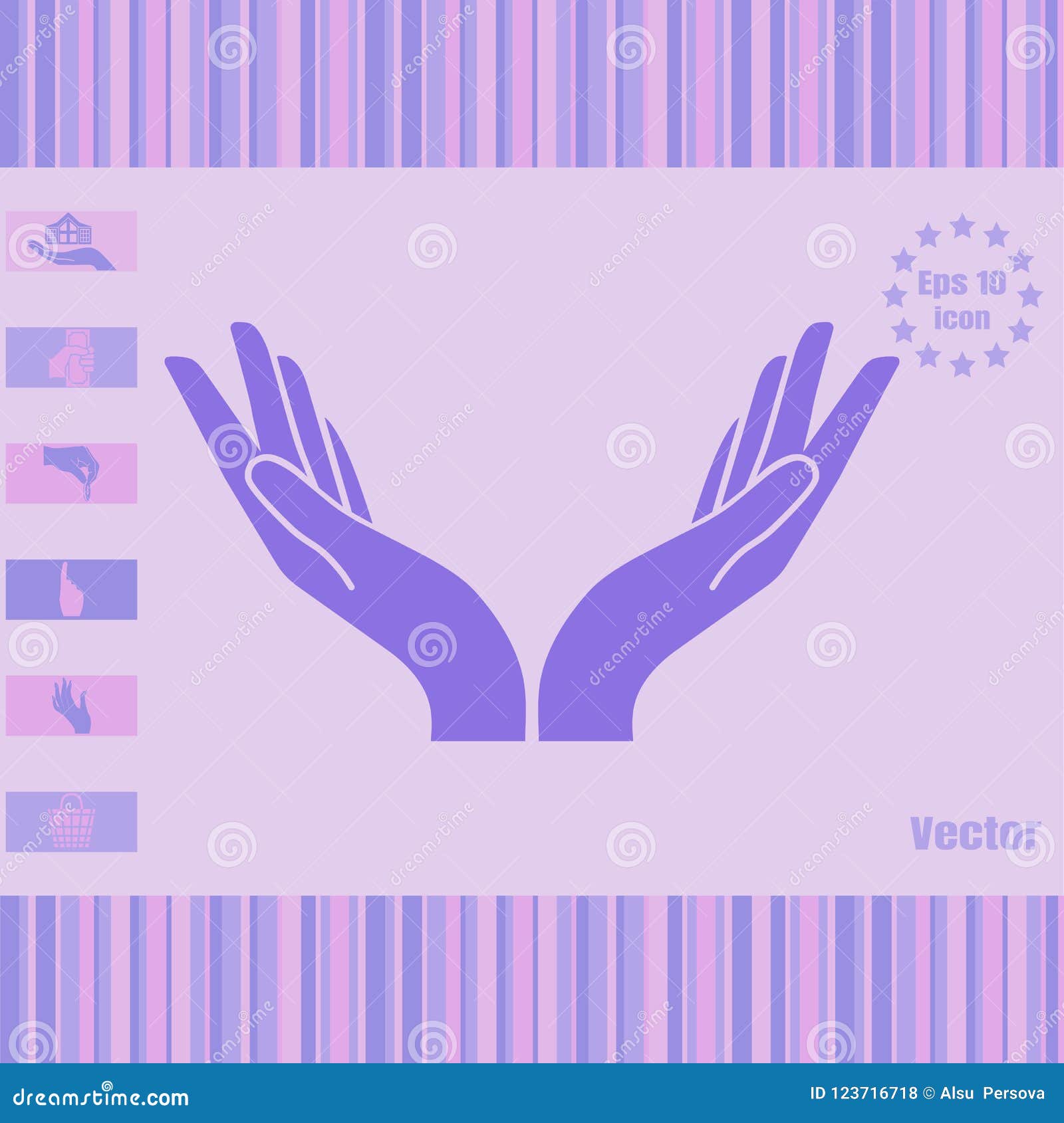 Two hands vector icon stock vector. Illustration of female - 123716718