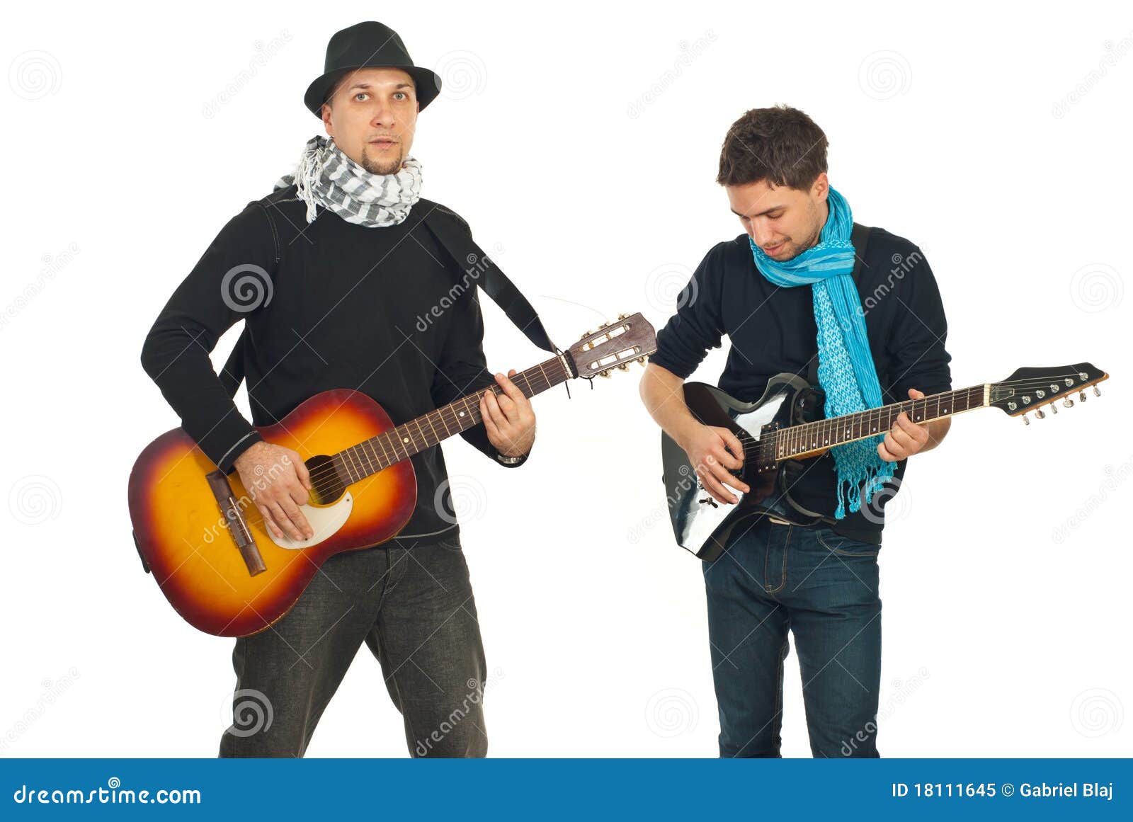 Two Handsome Guys with Guitars Stock Image - Image of modern ...