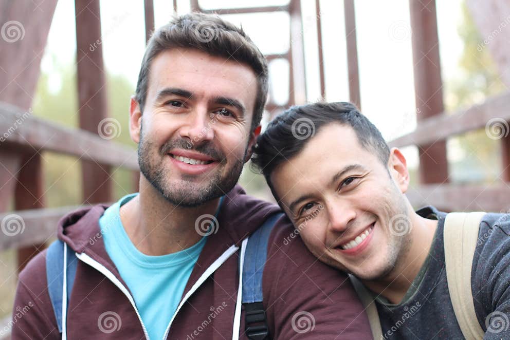 Two Handsome Men Smiling Close Up Stock Photo - Image of gays, asian ...