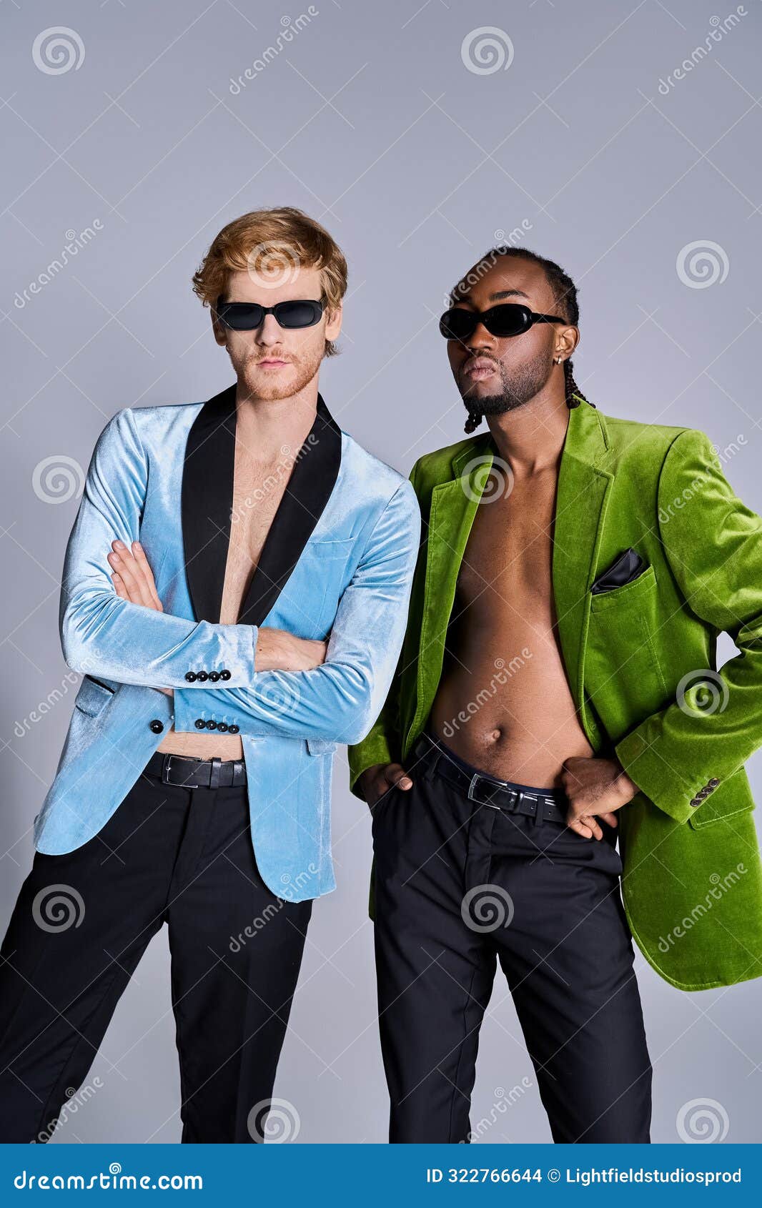 Two Handsome Multicultural Men with Elegant Stock Photo - Image of ...