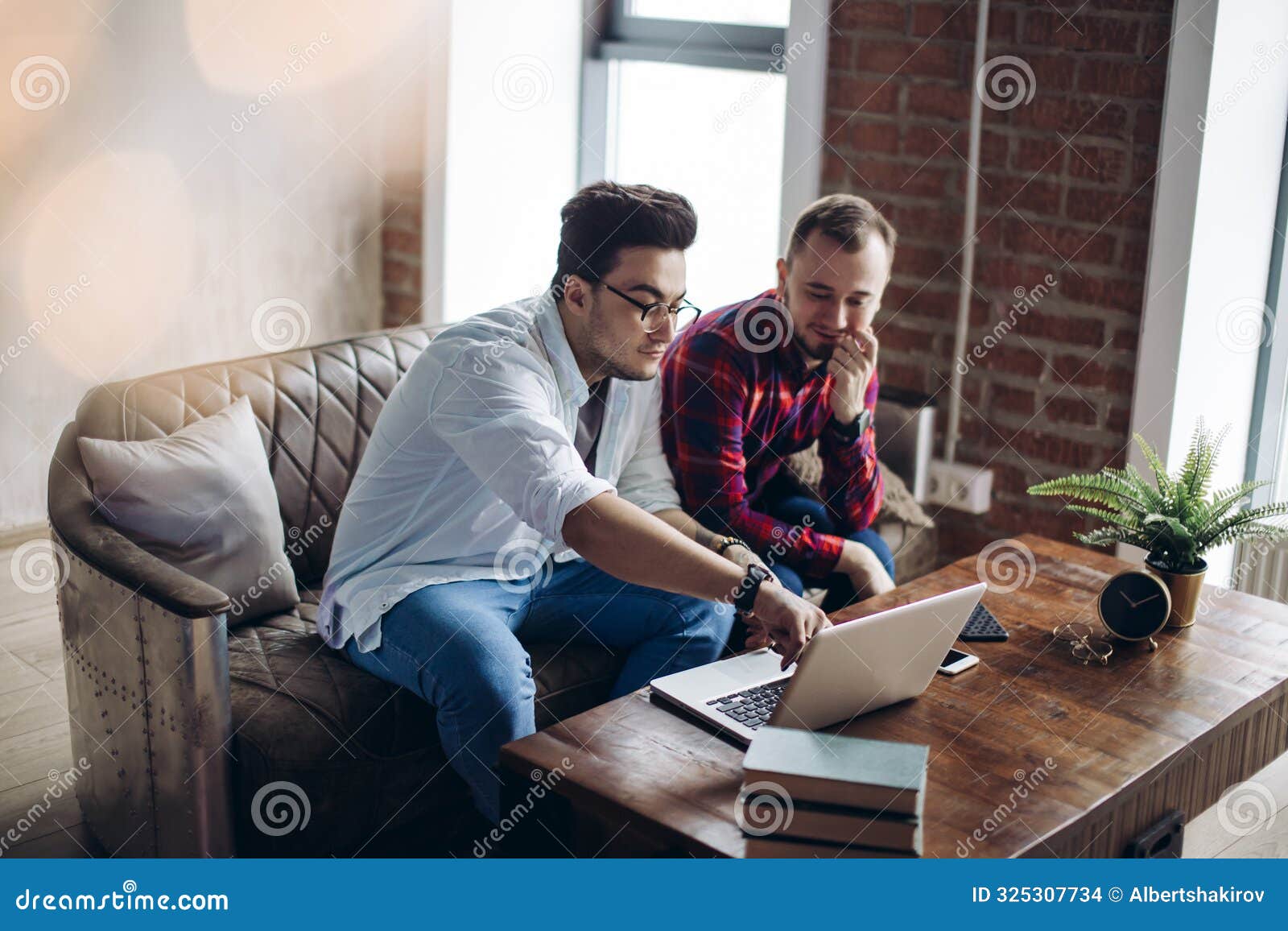 Homosexual Partners Working at Office Desk, Relationships and Business ...