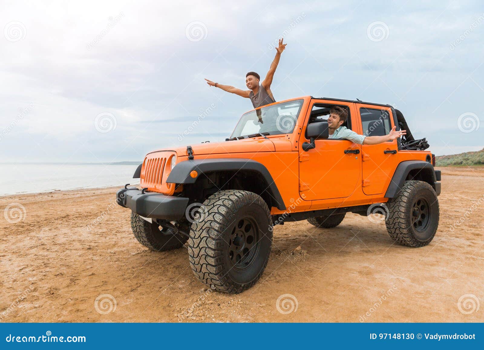 Two Handsome Young Men Having Fun while Driving Stock Photo - Image of ...