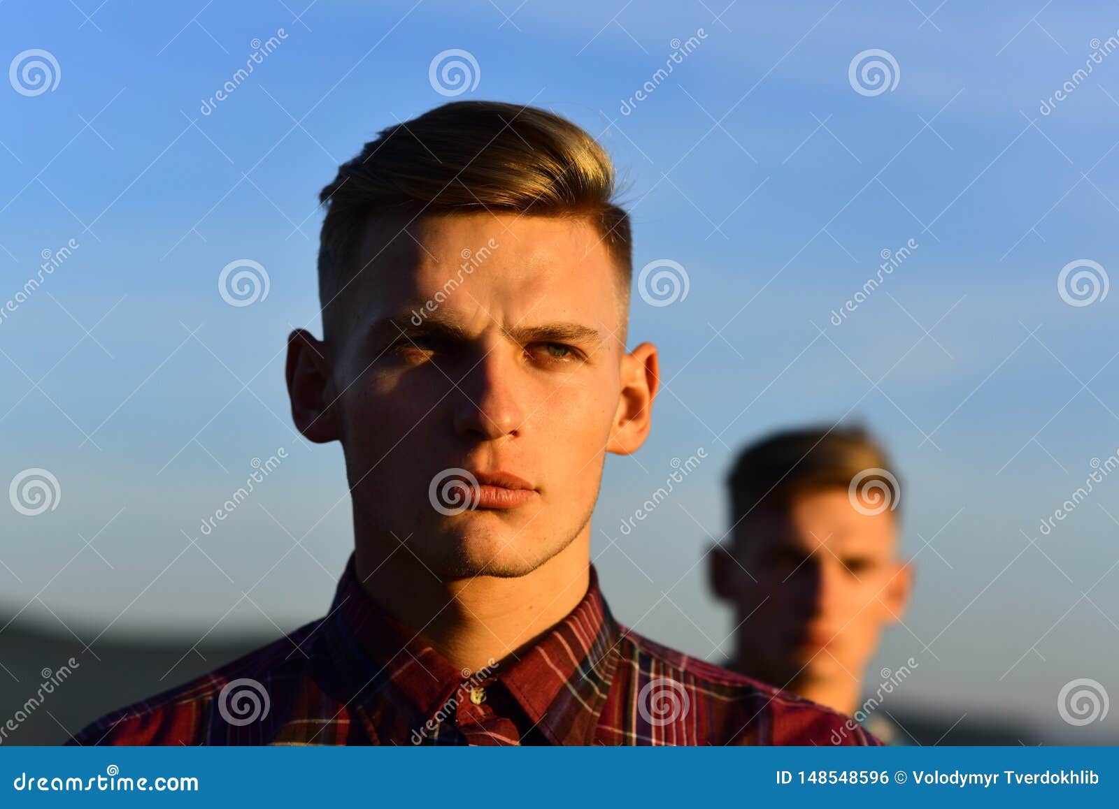 Two Handsome Young Men Twins Stock Photo - Image of friend, family ...