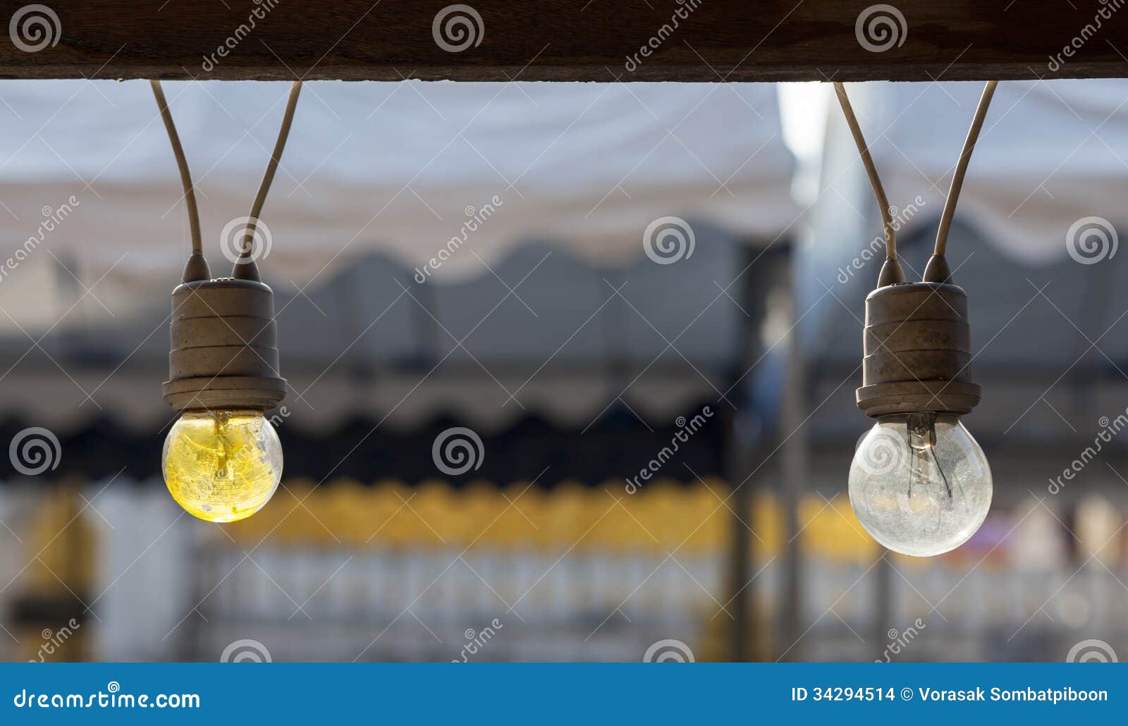 Two Hanging bulbs stock photo. Image of buddy, bright - 34294514