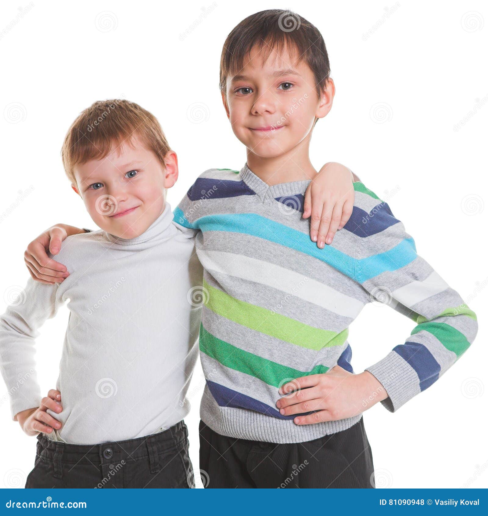 Two happy boys stock photo. Image of funny, studio, person - 81090948