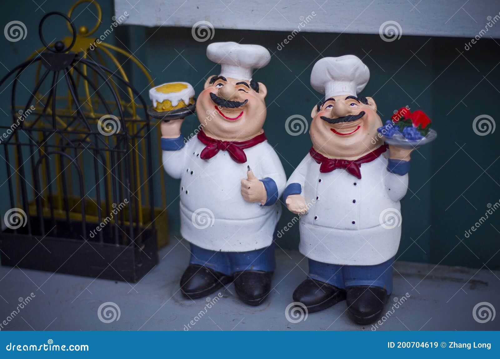 Two Chef Dolls Standing Together Stock Image - Image of peace, happy ...