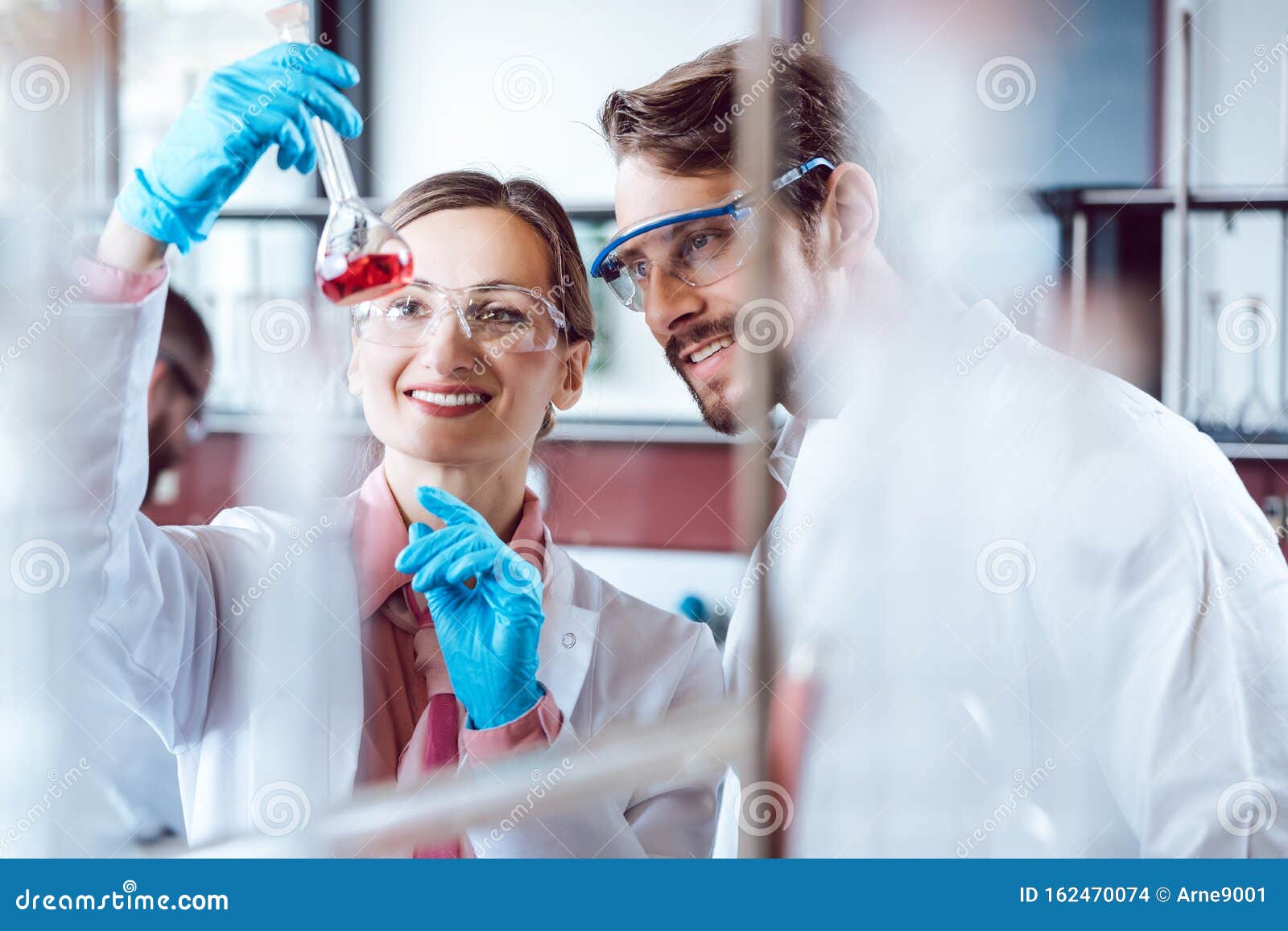 Two Chemical Scientists during Breakthrough Experiment Stock Photo ...