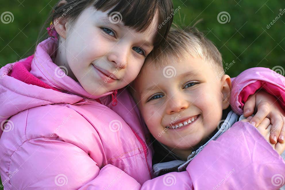 Two Happy Children stock photo. Image of girl, healthy - 1605720