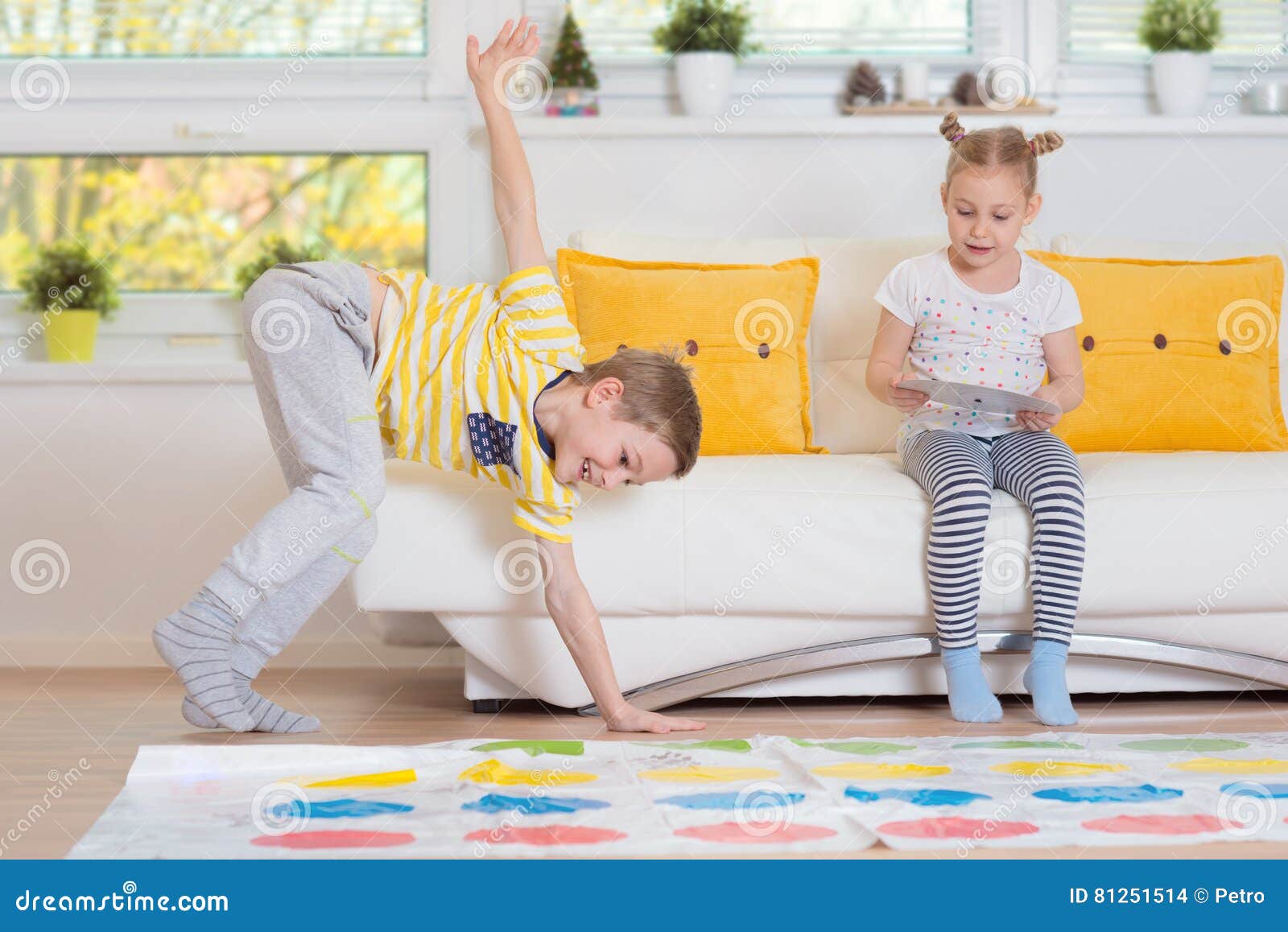 Two Happy Children Playing Exciting Game at Home Stock Photo - Image of ... Two Happy Children Playing Exciting Game at Home Stock Photo - Image of ...