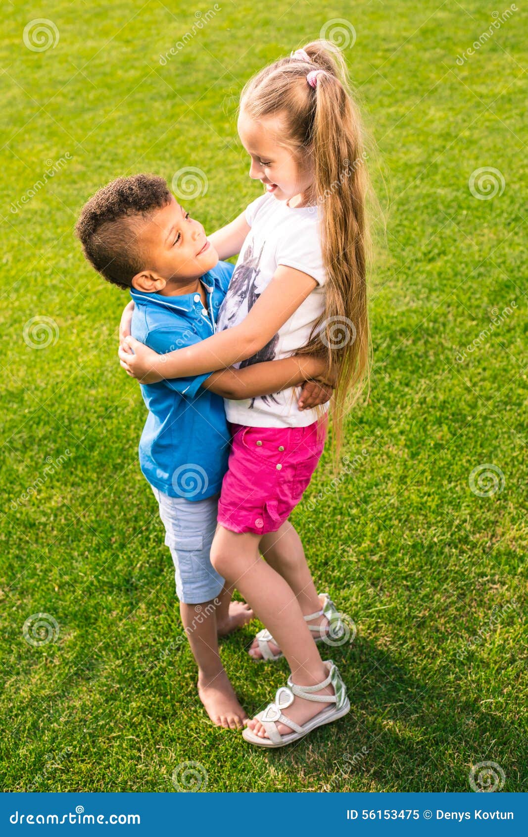 Two happy children. stock image. Image of cute, childhood - 56153475