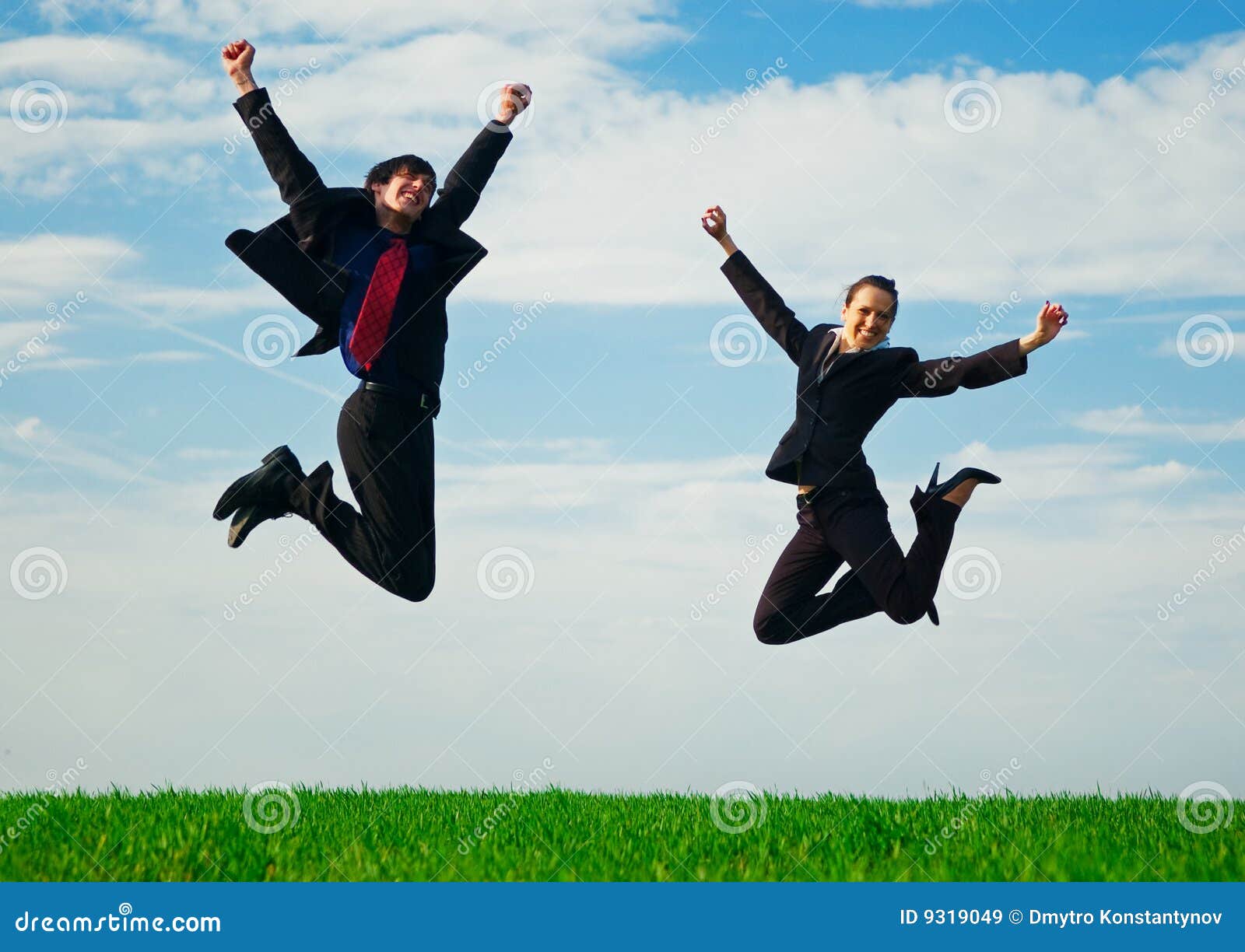 Two happy colleagues stock image. Image of happy, businessgroup - 9319049