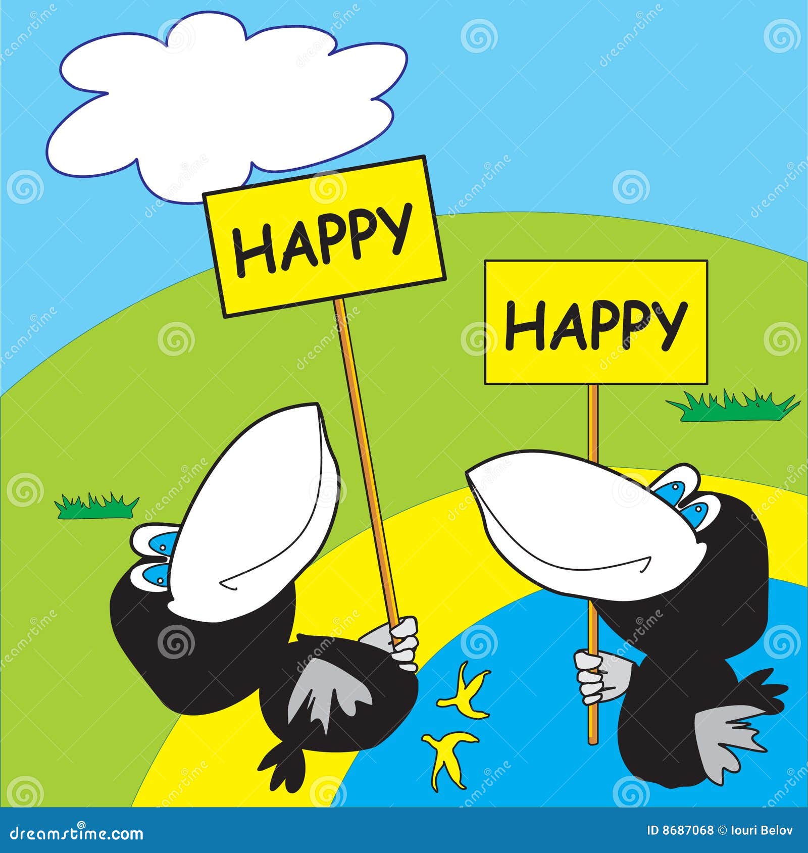 Two Happy Crows on the Beach Stock Vector - Illustration of ...