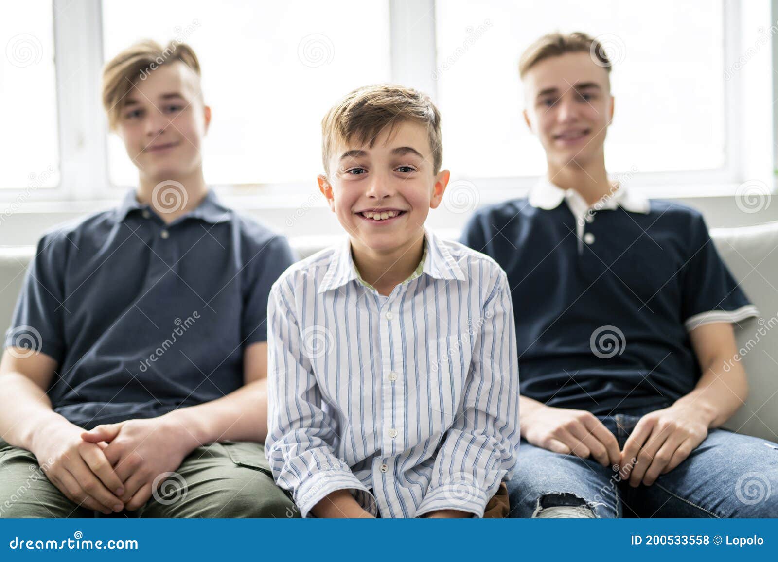 The Two Happy Friends Portrait Inside House Stock Photo - Image of ...